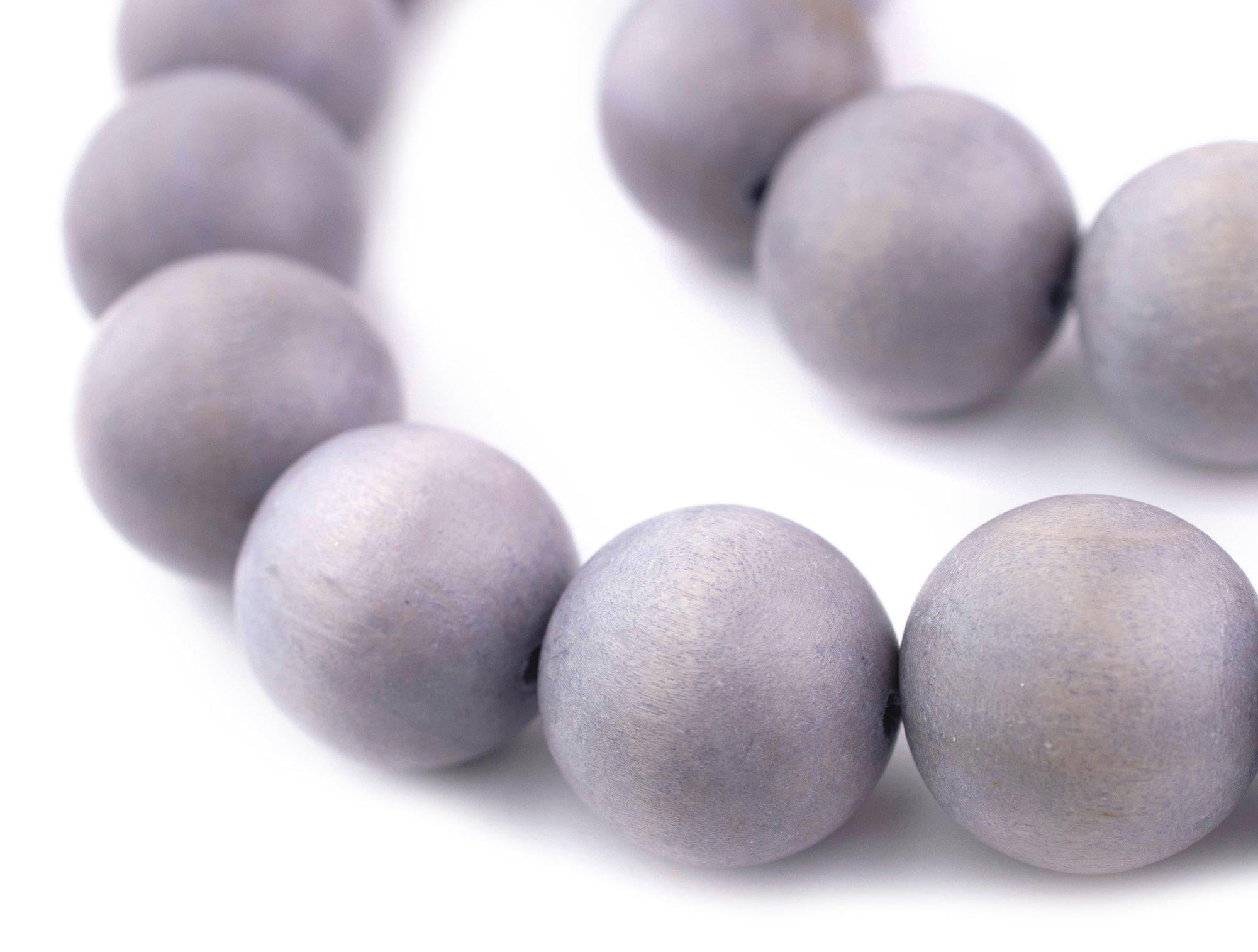 The Bead Chest Natural 24mm Wooden Beads in Light Grey for Jewelry ...