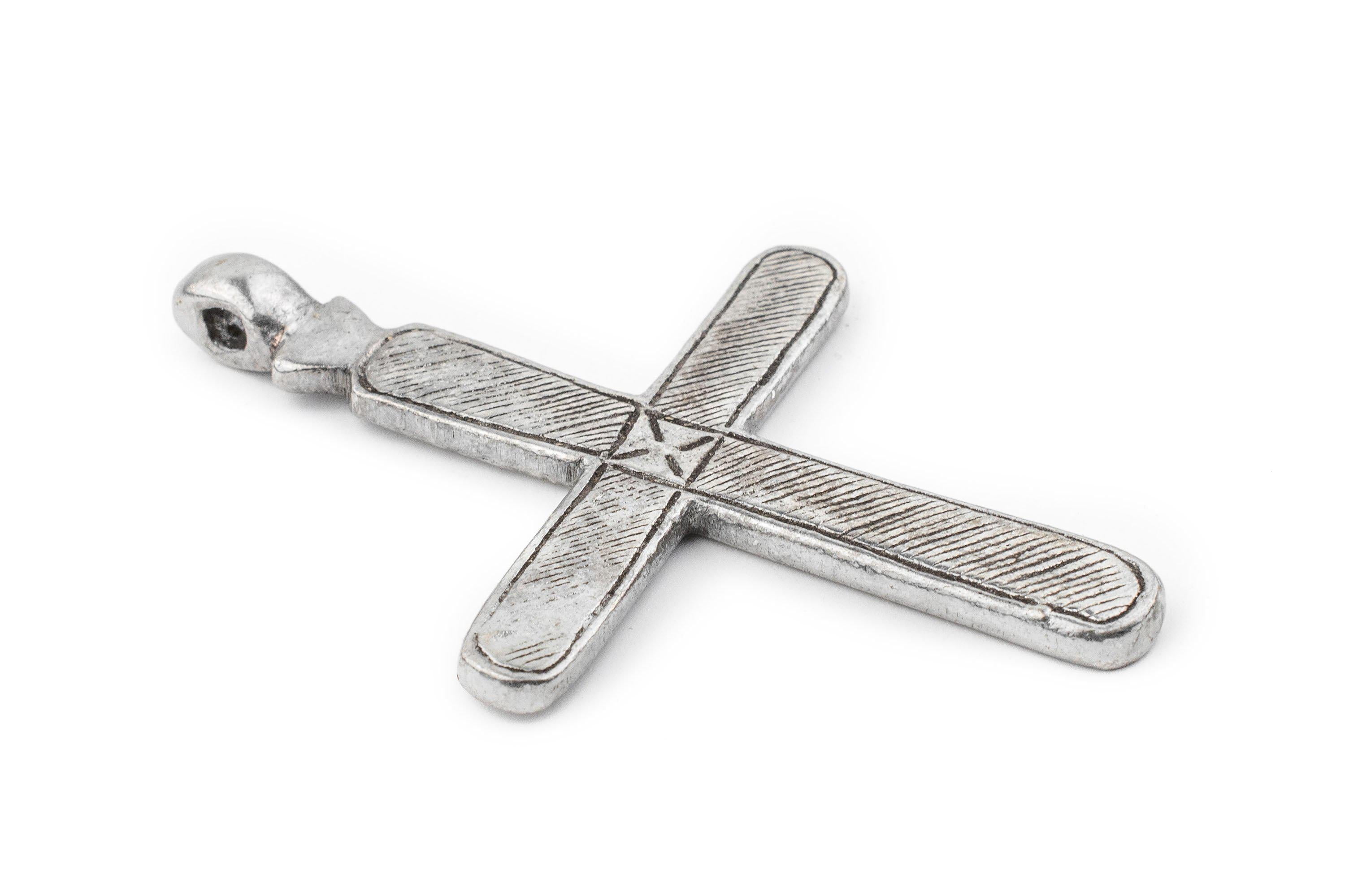 The Bead Chest Addis Ethiopian Silver Cross Pendant (80x50mm) - Walmart.com