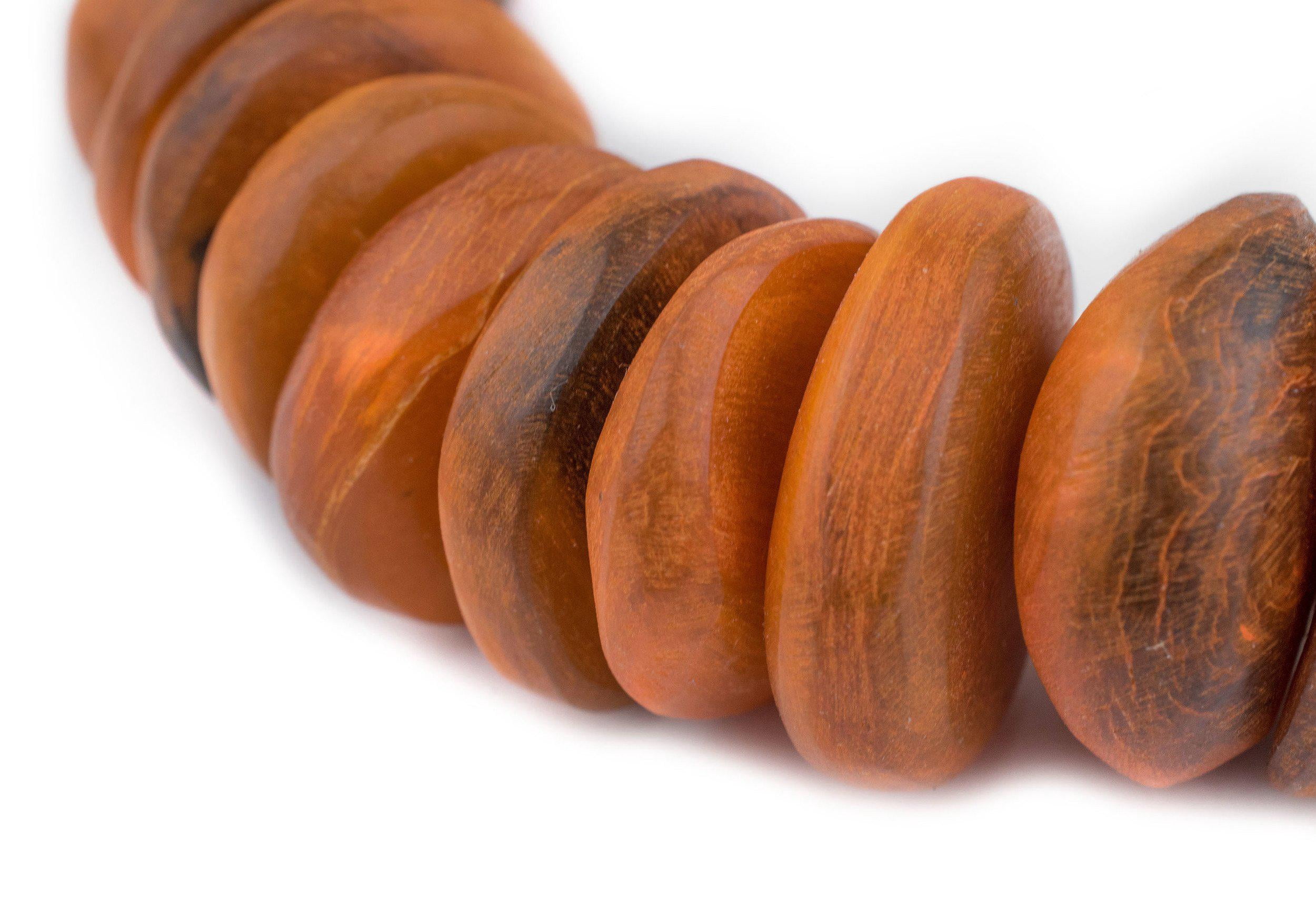 The Bead Chest Amber Swirl Moroccan Horn Beads 25mm Morocco African ...