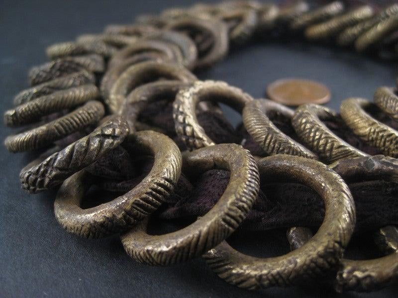 The Bead Chest Antique Brass Money Belt 25mm Ghana African Ring Large ...