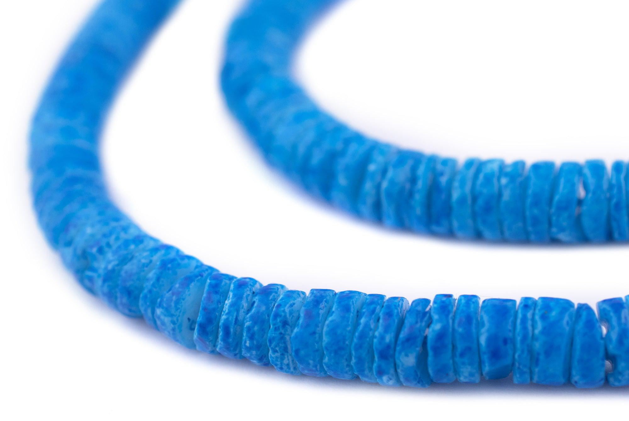 TheBeadChest Azul Blue Sliced Shell Heishi Beads (8mm) - Walmart.com