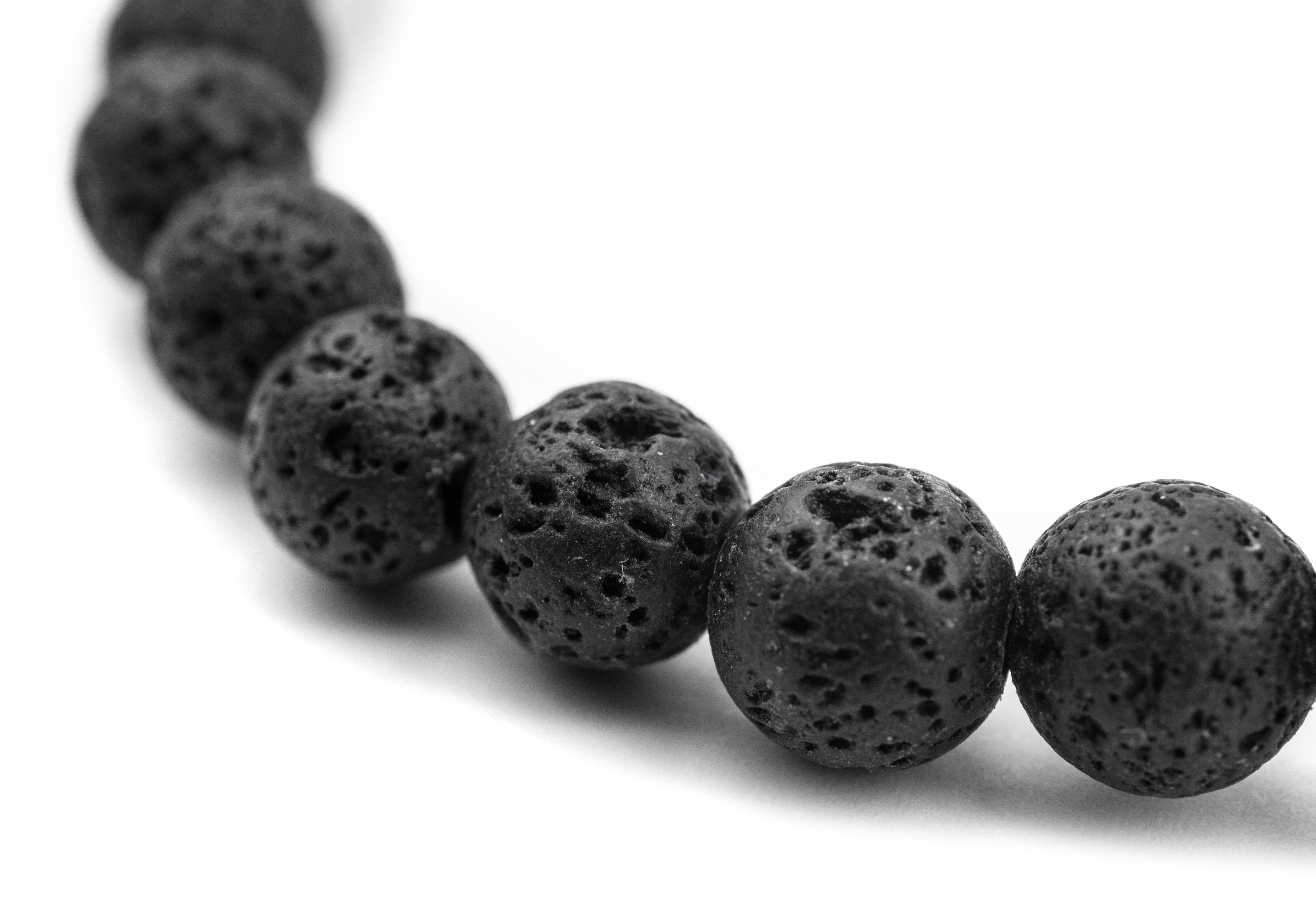 The Bead Chest Black Volcanic Lava Beads (8mm) (Large Hole) - Walmart.com