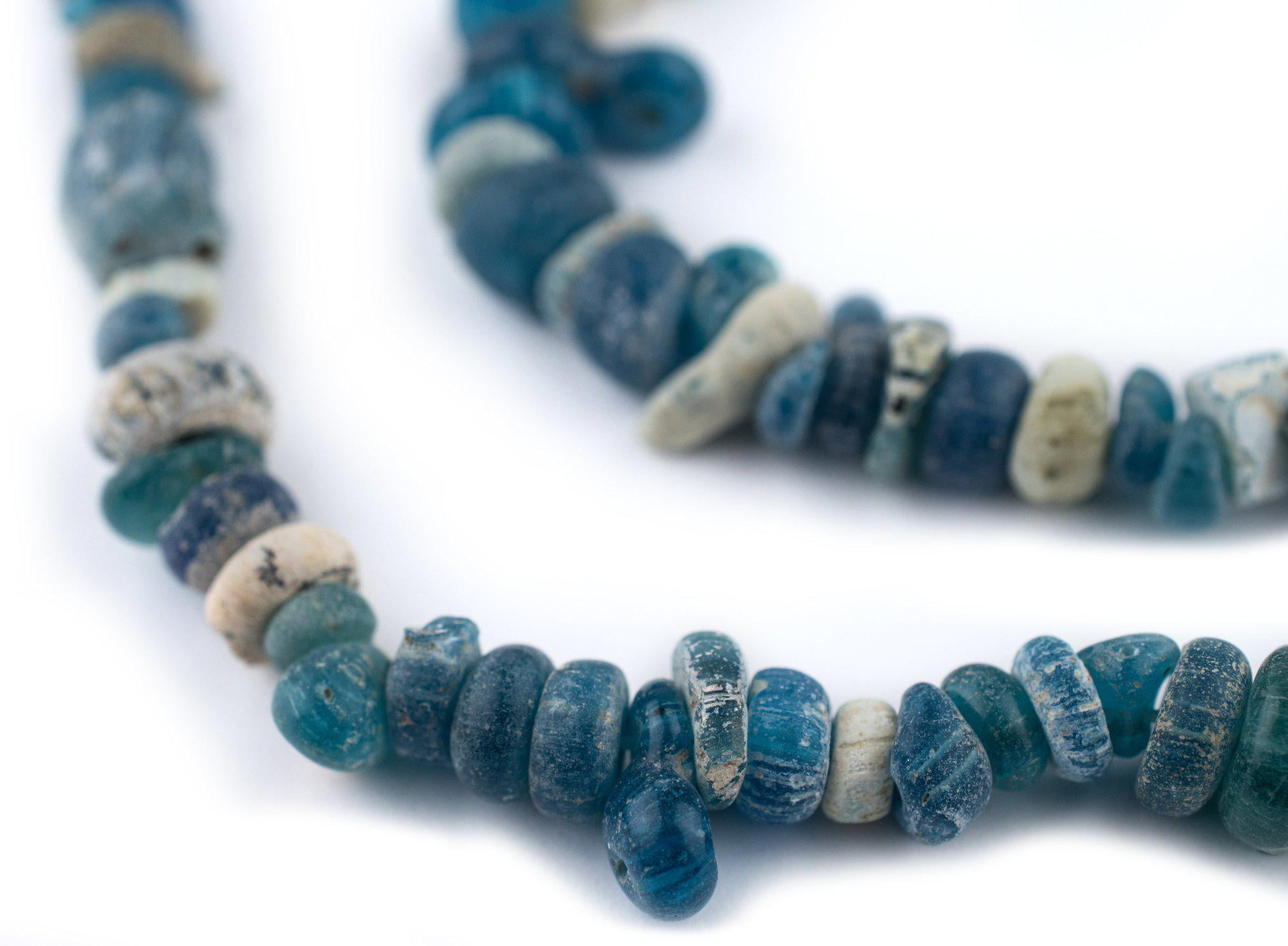The Bead Chest Blue Ancient Djenne Nila Glass Beads 8mm Ghana African ...
