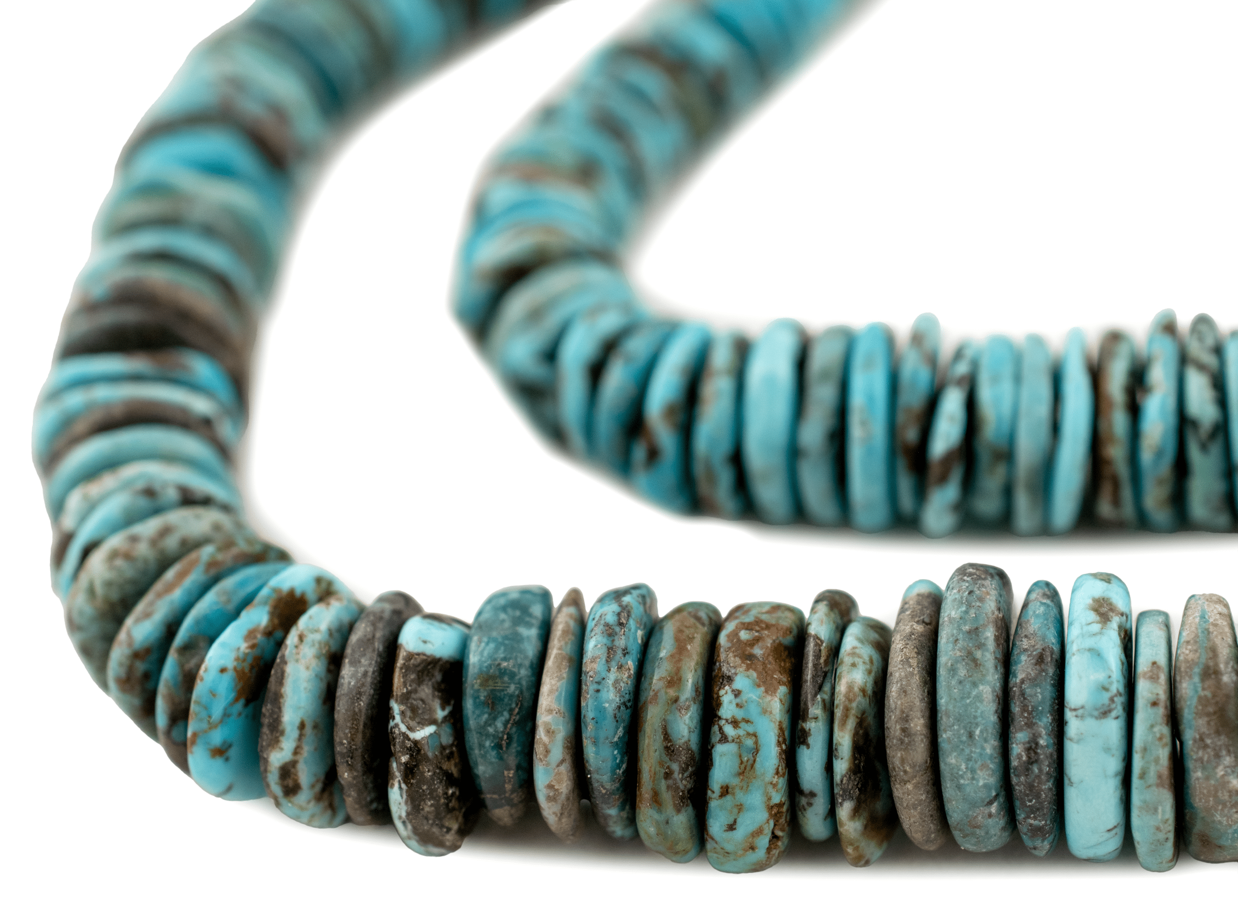 TheBeadChest Blue Graduated Disk Turquoise Beads 11mm Gemstone 16 Inch ...