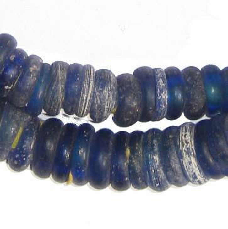 TheBeadChest Blue Old Annular Wound Dogon Beads 11mm Ghana African Disk ...