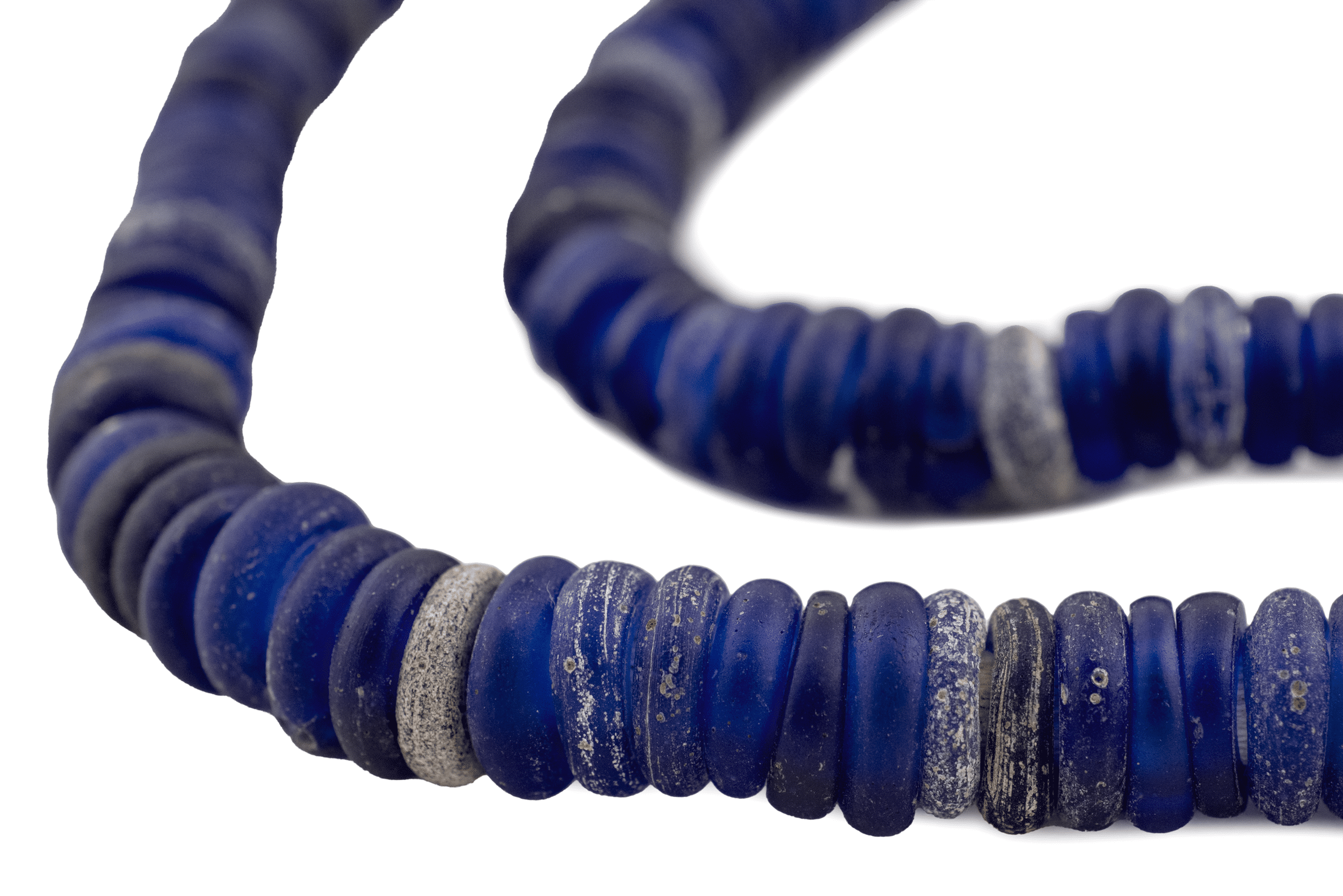 The Bead Chest Blue Old Annular Wound Dogon Beads 11mm Ghana African ...