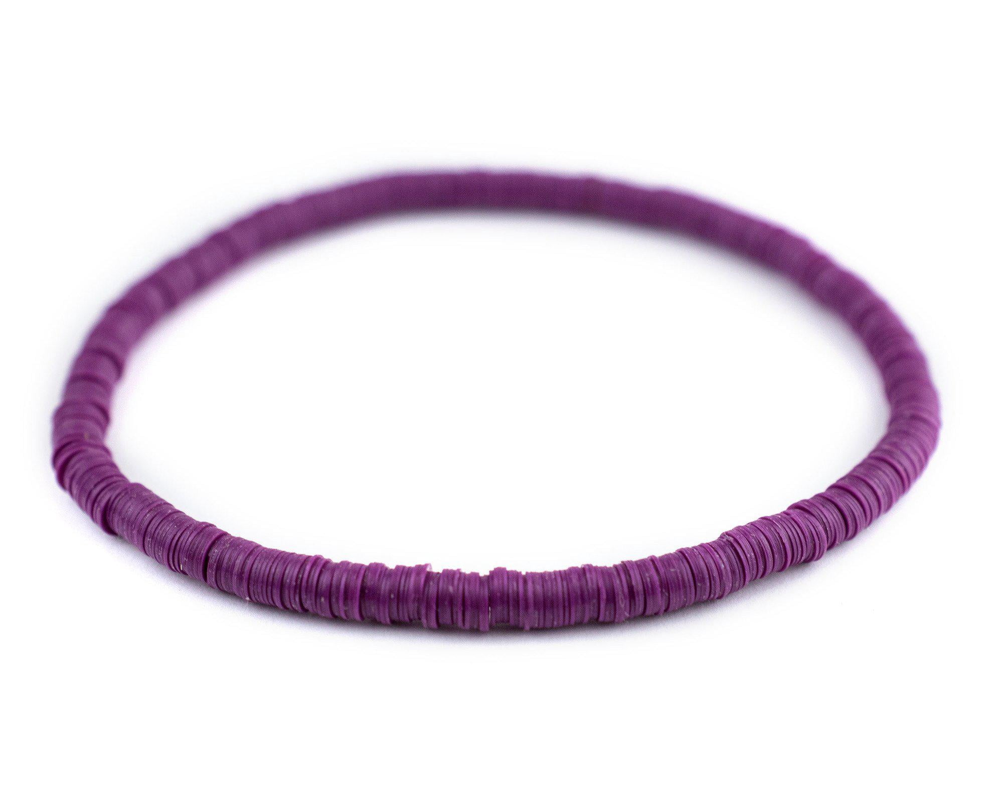 The Bead Chest Boho Stretch Bracelet, Plum Purple - Stackable African ...