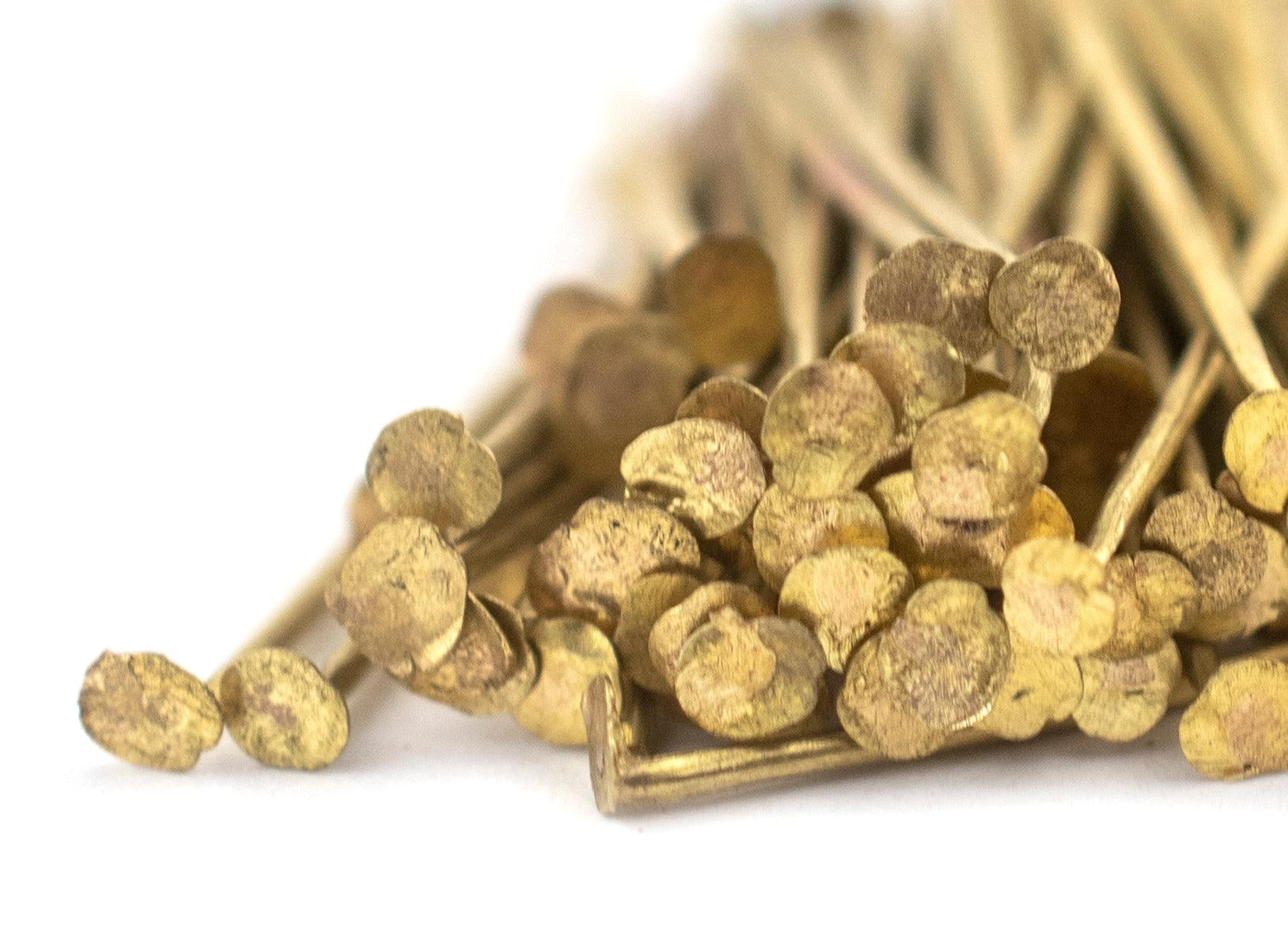 The Bead Chest Brass 21 Gauge 1 Inch Head Pins (Approx 100 pieces ...
