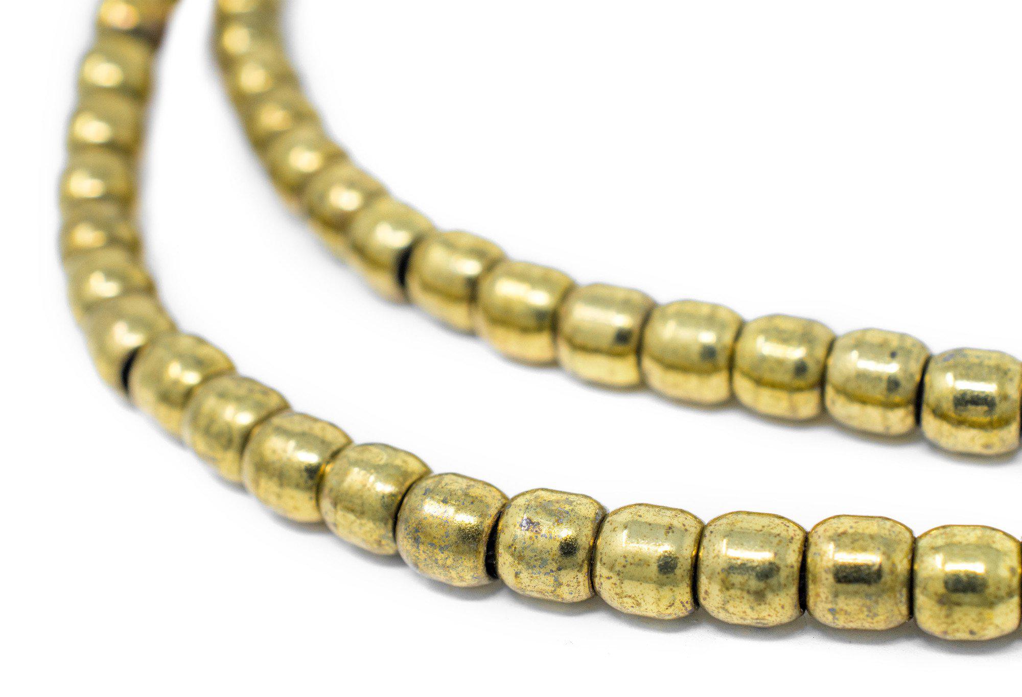 The Bead Chest Brass Miniature Padre Beads 6mm, Full Strand of Quality ...
