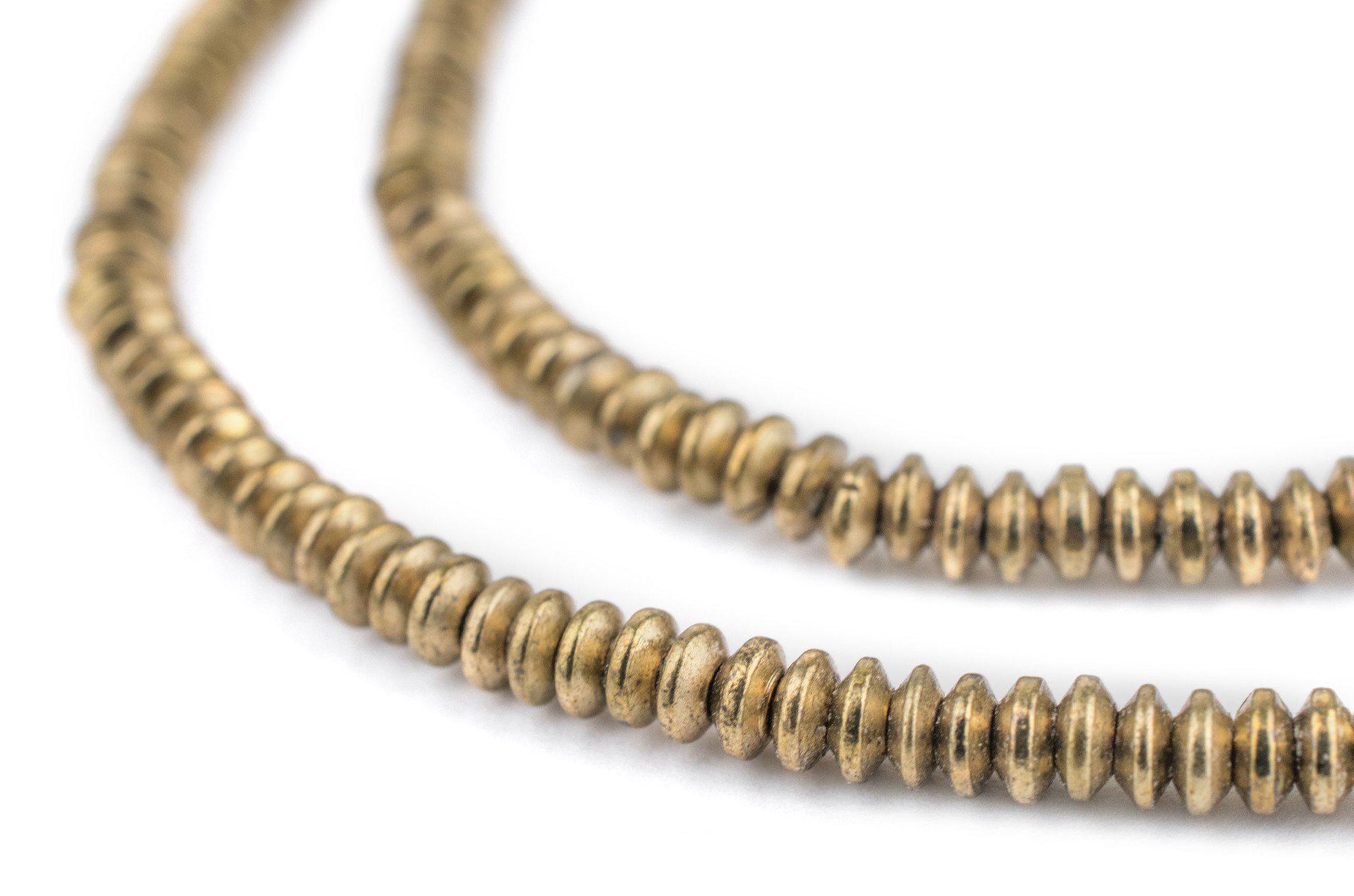 The Bead Chest Brass Saucer Beads 4mm, Full Strand of Quality Metal ...