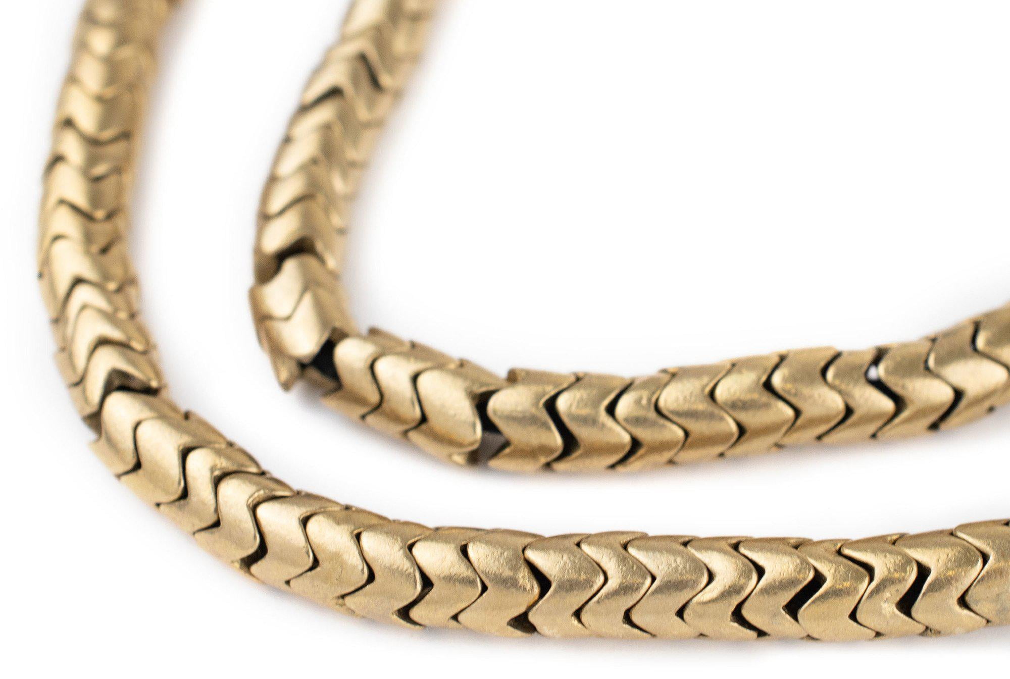 The Bead Chest Brass Snake Beads 7mm Interlocking Large Hole 24 Inch ...