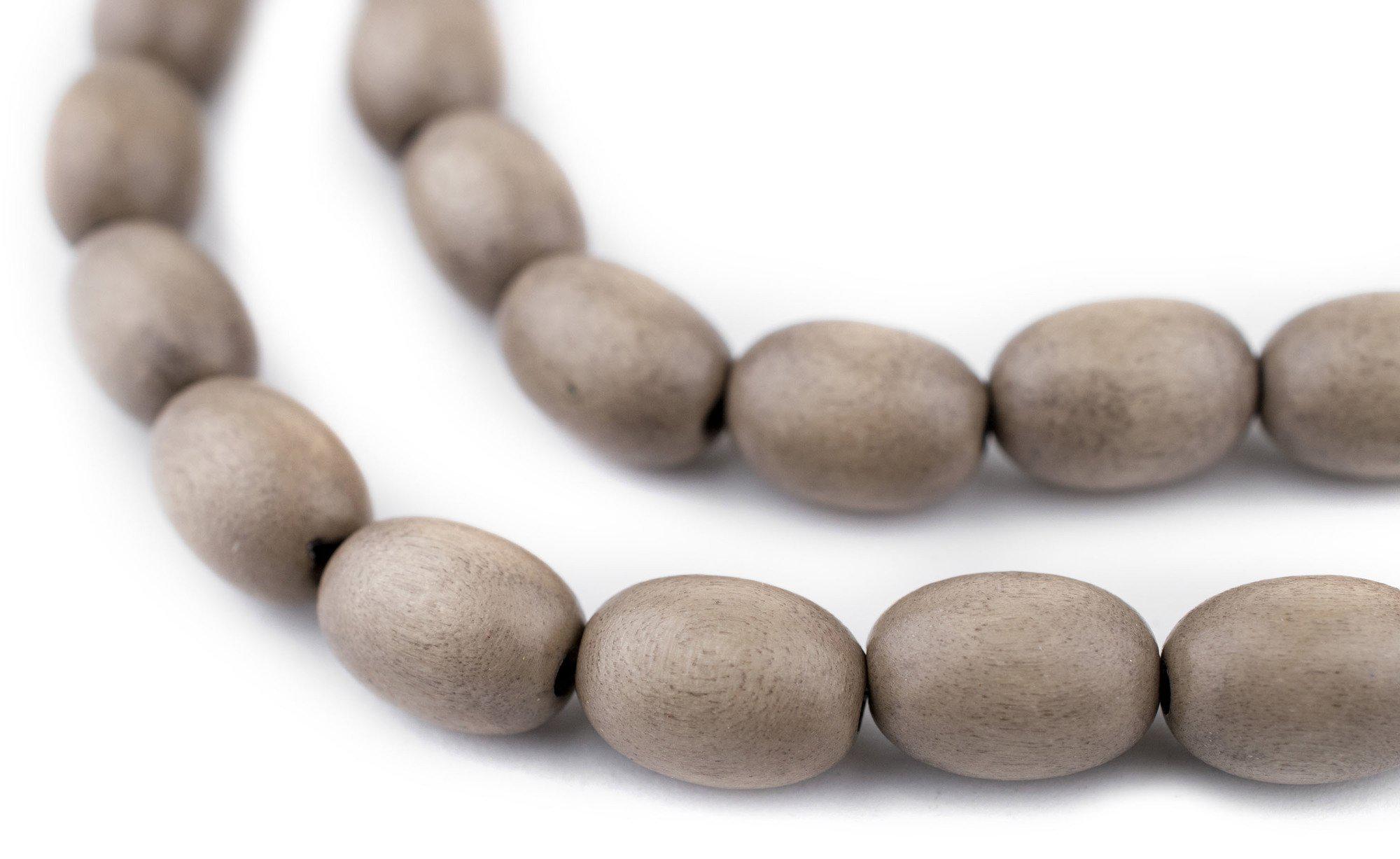 The Bead Chest Brown Oval Natural Wood Beads (15x10mm): Organic Eco ...