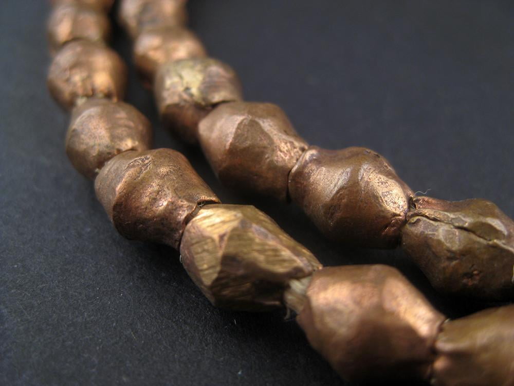 The Bead Chest Cameroon Copper Bicone Beads 7mm African Large Hole 24 ...