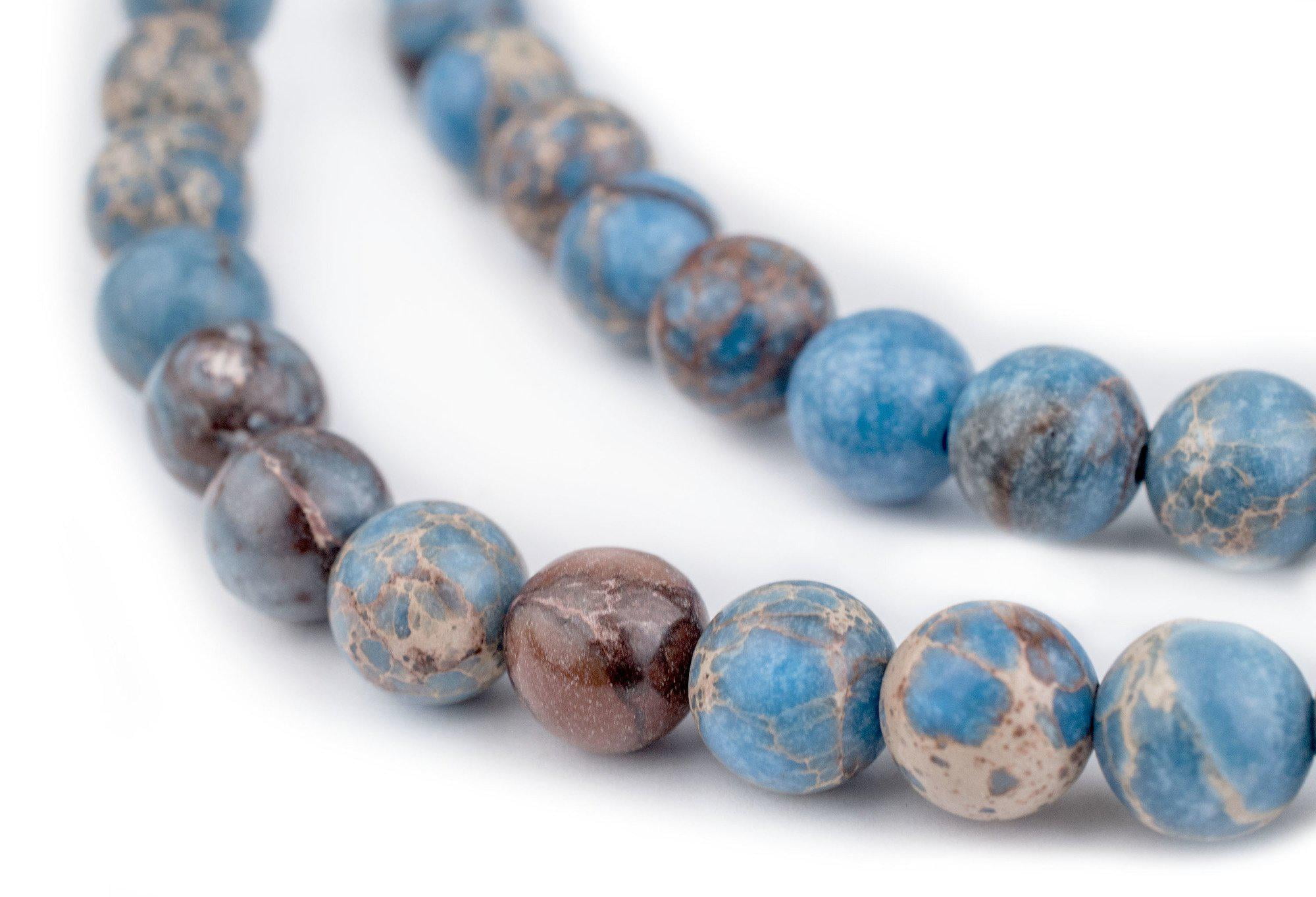 The Bead Chest Carolina Blue Sea Sediment Jasper Beads (8mm): Organic ...