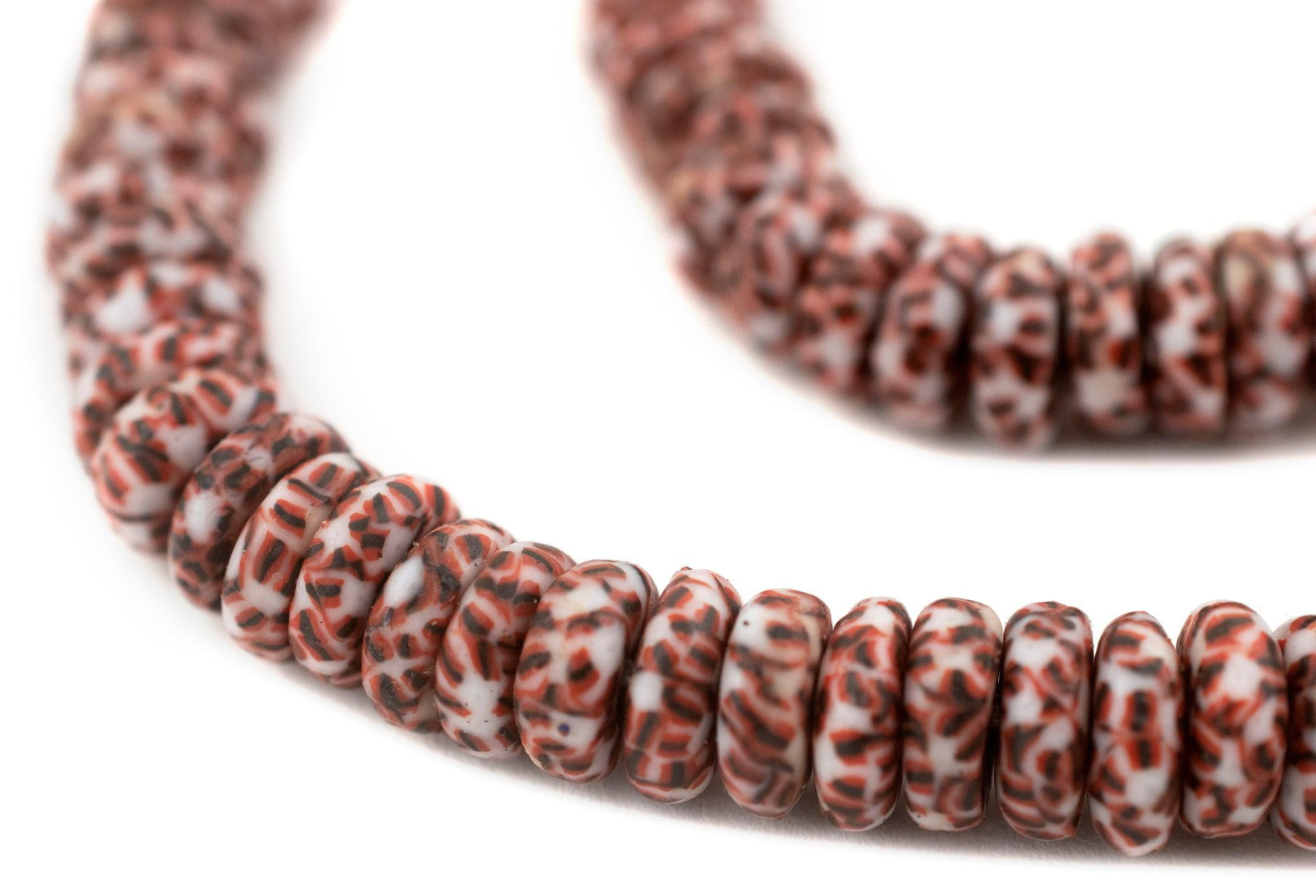 The Bead Chest Cheetah Fused Rondelle Recycled Glass Beads (11mm ...