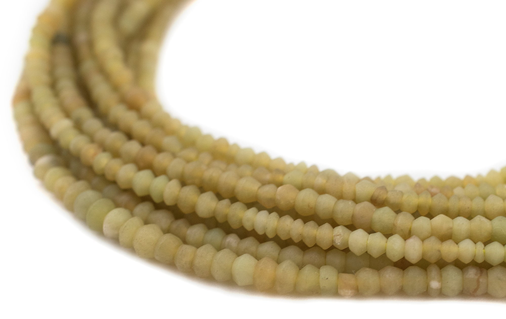 The Bead Chest Citron Yellow Afghan Jade Saucer Beads 3mm Afghanistan ...
