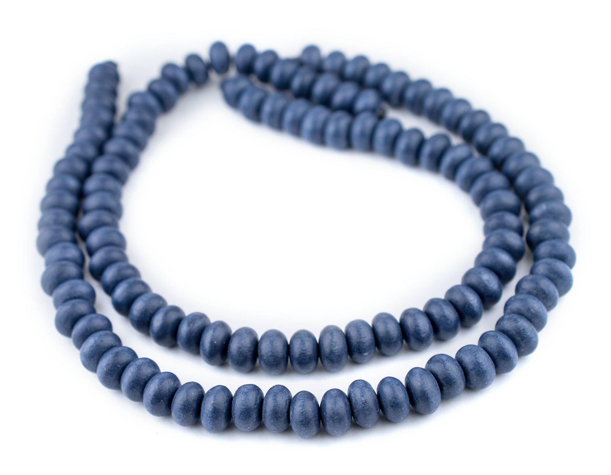 The Bead Chest Cobalt Blue Abacus Natural Wood Beads (8x12mm): Organic ...