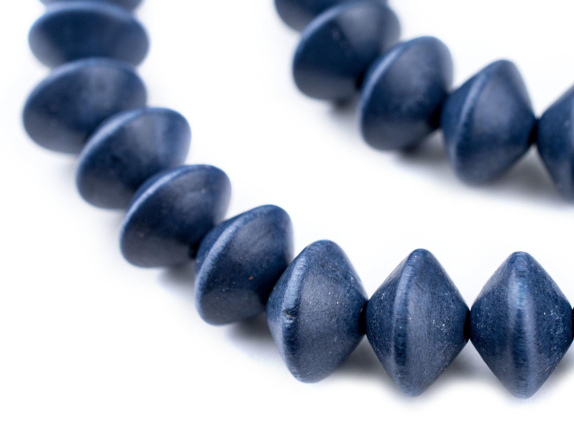 The Bead Chest Cobalt Blue Bicone Natural Wood Beads (10x15mm): Organic ...