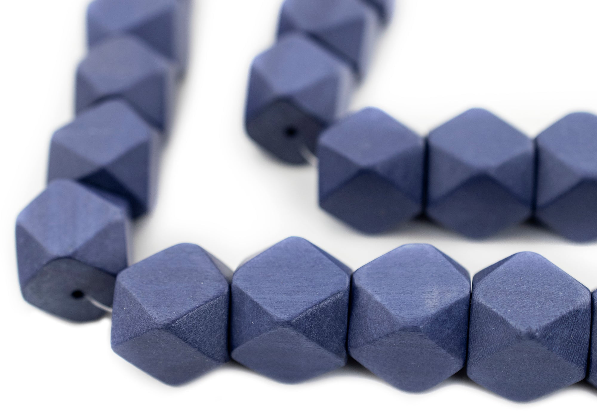 TheBeadChest Cobalt Blue Cornerless Cube Wood Beads: 20mm Diamond Cut ...