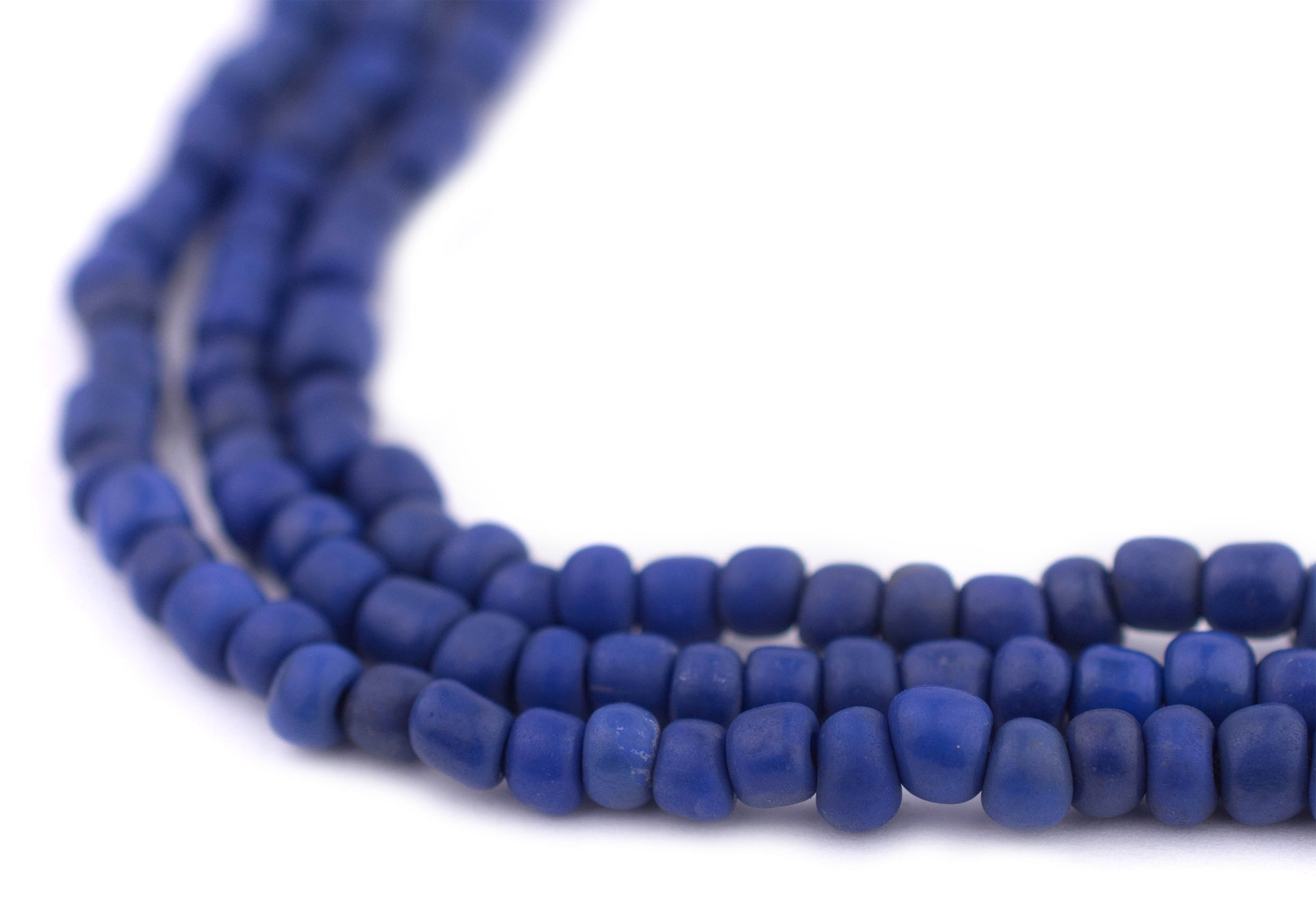 The Bead Chest Cobalt Blue Java Glass Seed Beads (4mm, 48" Strand ...