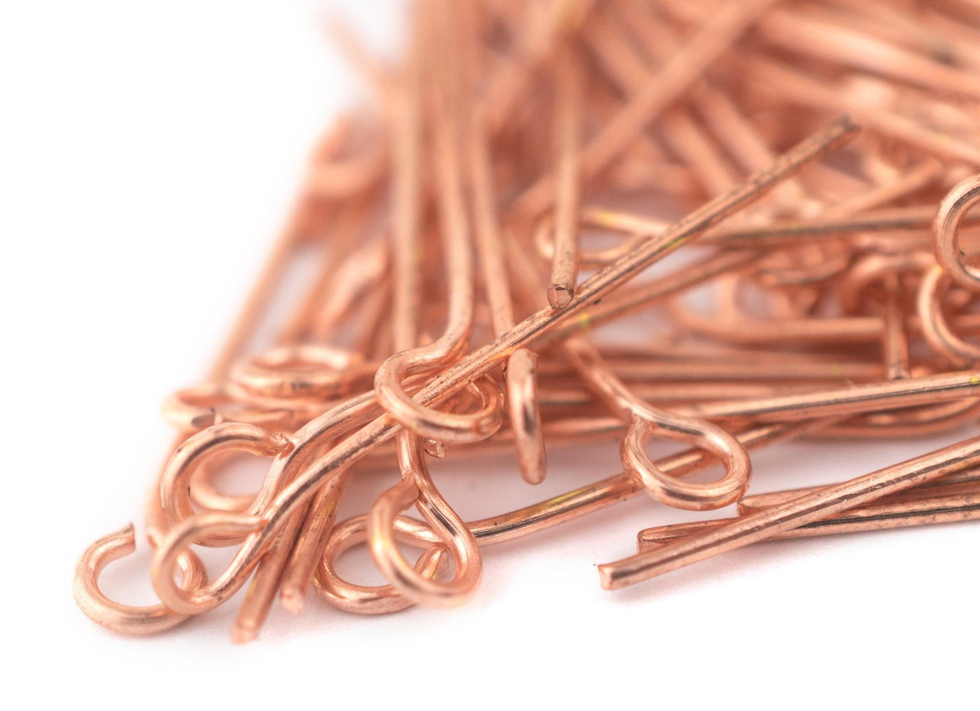 The Bead Chest Copper 21 Gauge 1 Inch Eye Pins (Approx 100 pieces ...