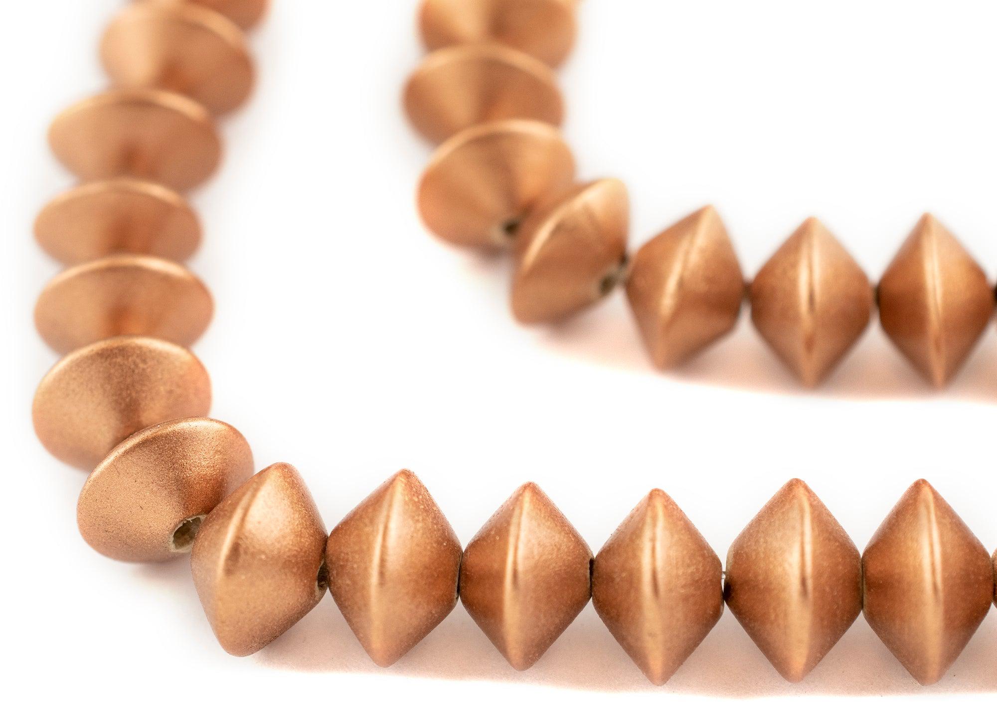 The Bead Chest Copper Bicone Natural Wood Beads (10x15mm): Organic Eco ...
