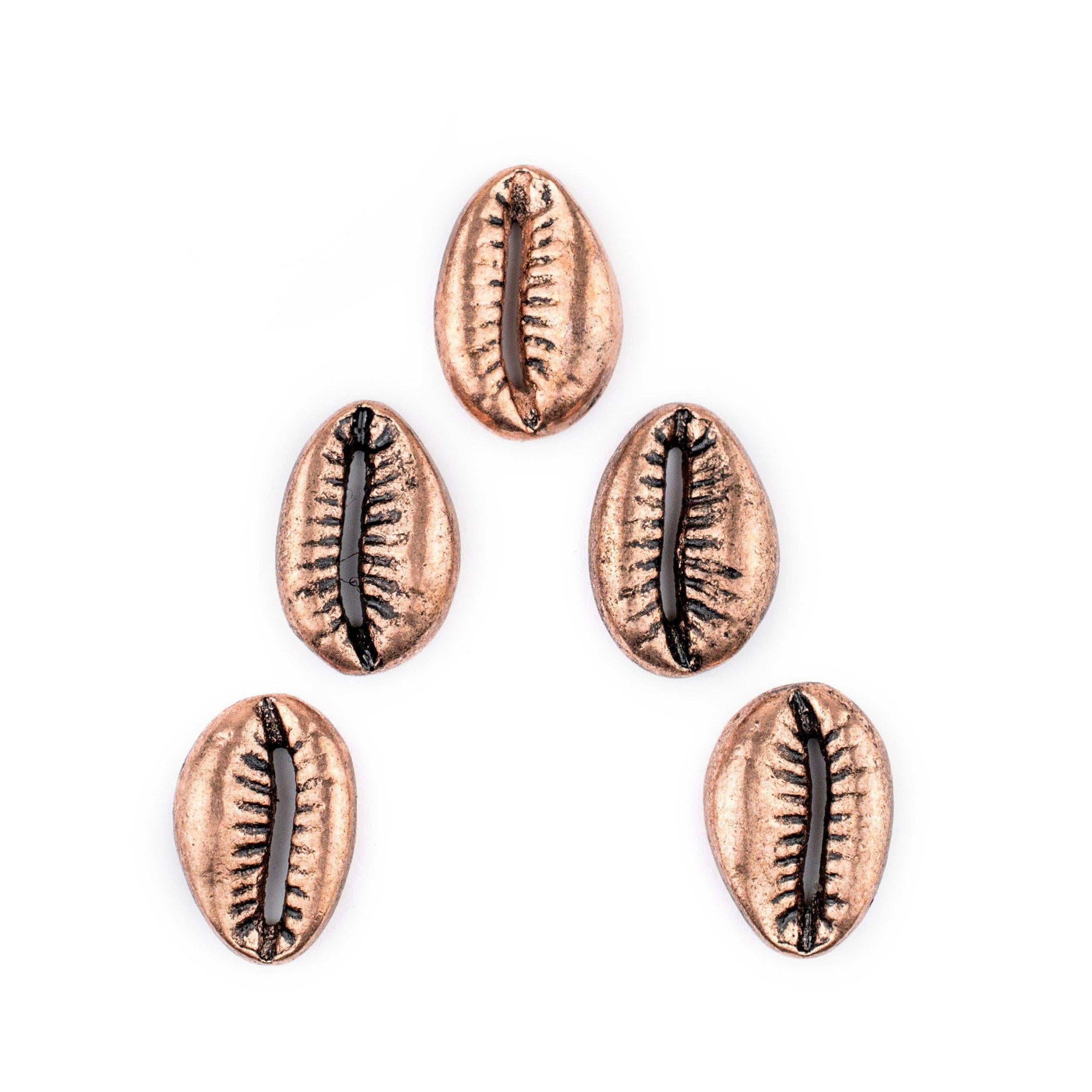 The Bead Chest Copper Cowrie Shells (Set of 5): Metal Beads for DIY ...