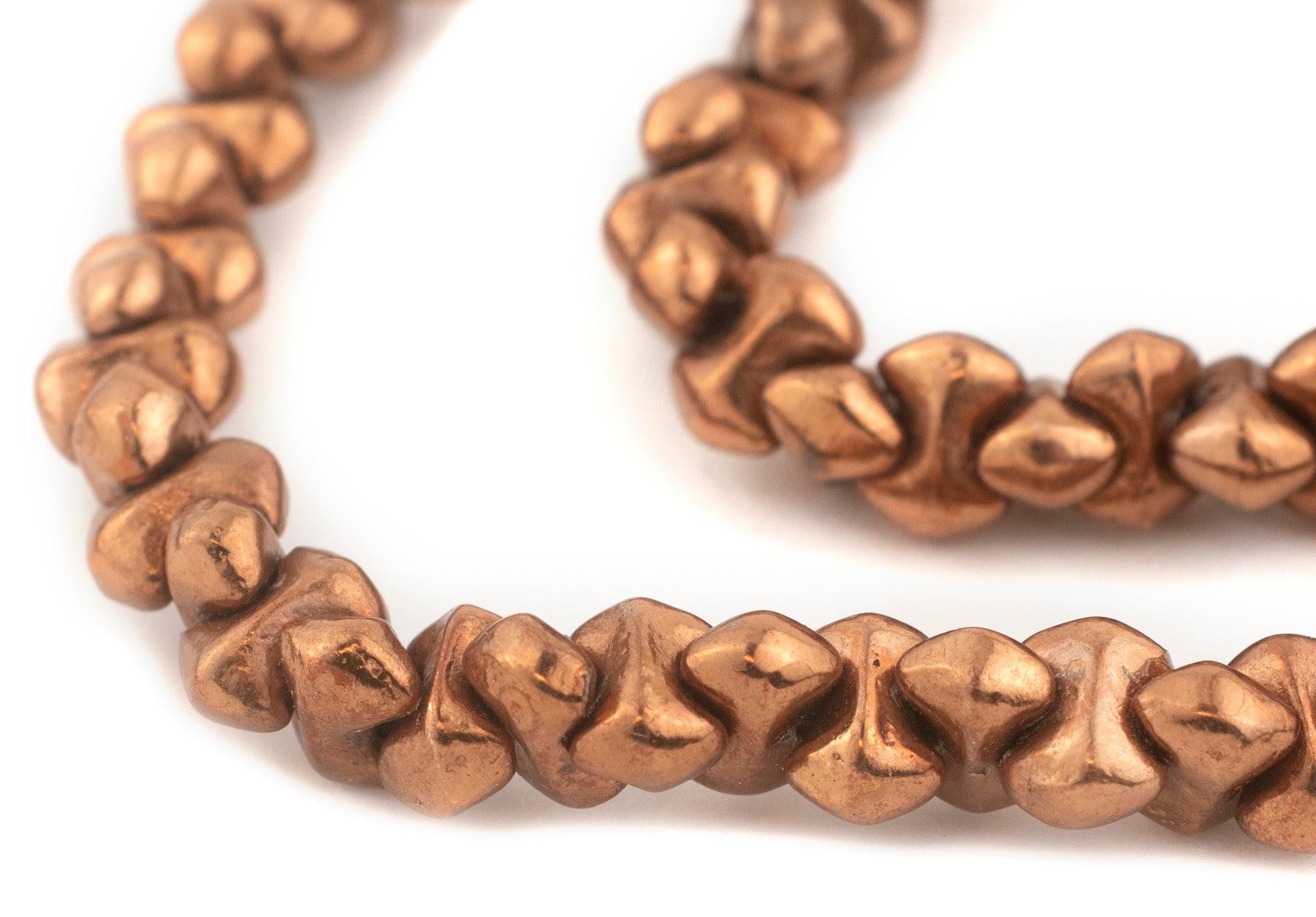 TheBeadChest Copper Interlocking Anvil Beads 8mm, Full Strand of ...