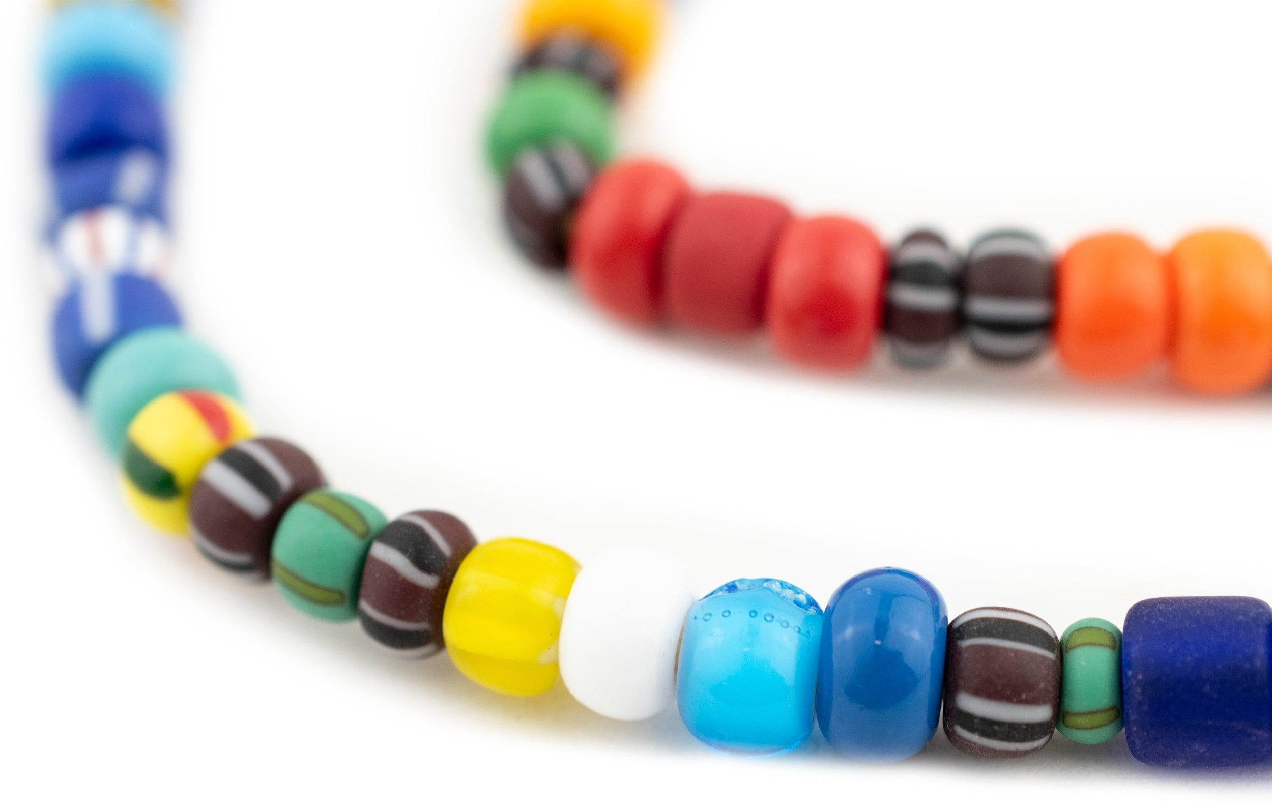 The Bead Chest Czech Mixed Glass Beads 8mm Ghana African Multicolor ...