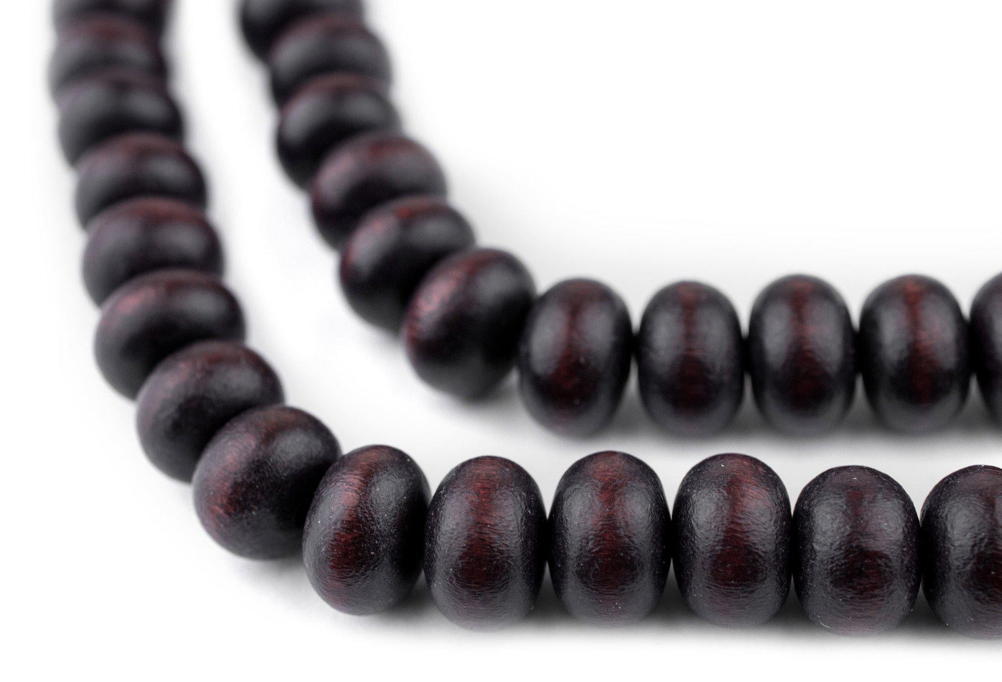TheBeadChest Dark Brown Abacus Natural Wood Beads (8x12mm): Organic Eco ...