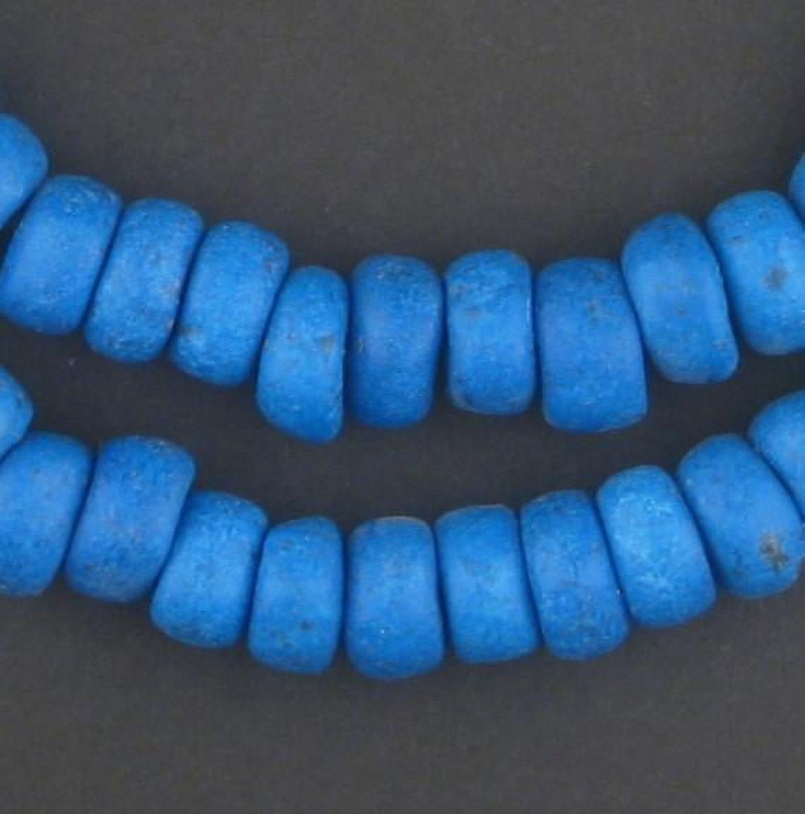 The Bead Chest Deep Blue Moroccan Pottery Beads Rondelle - 14mm Morocco ...