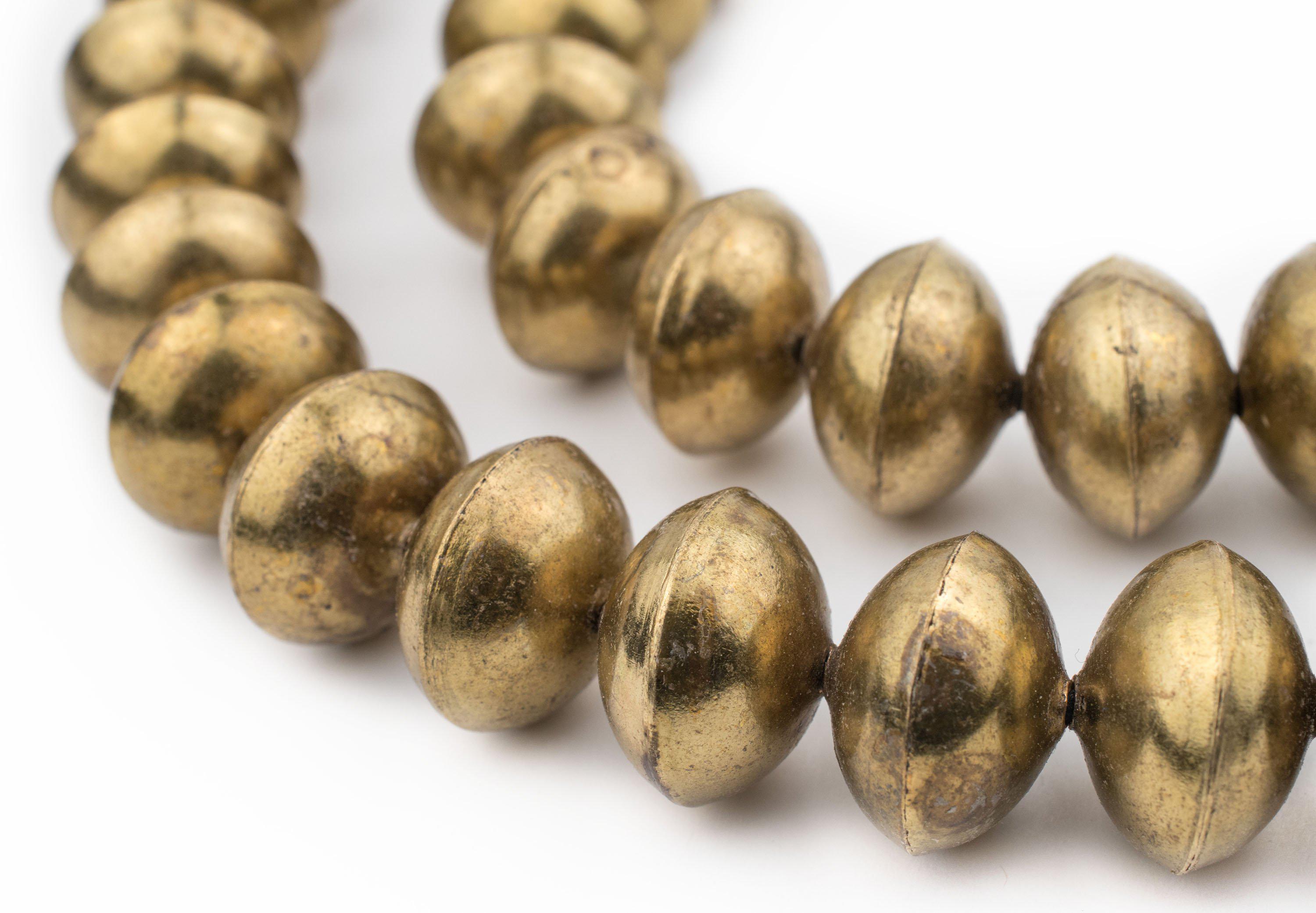 The Bead Chest Ethiopian Brass Saucer Beads, Large Hollow Handmade ...
