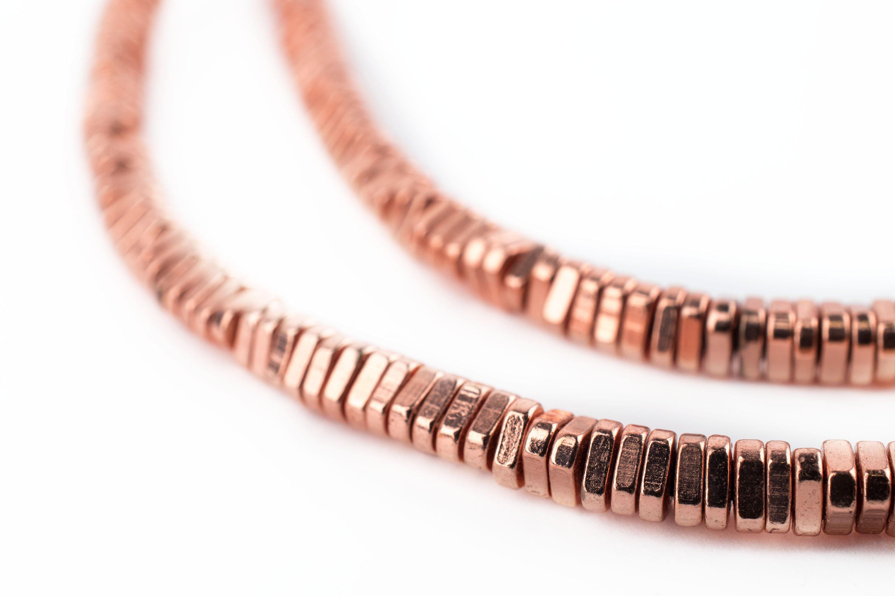 The Bead Chest Faceted Copper Triangle Heishi Beads (4mm, 16 inch ...