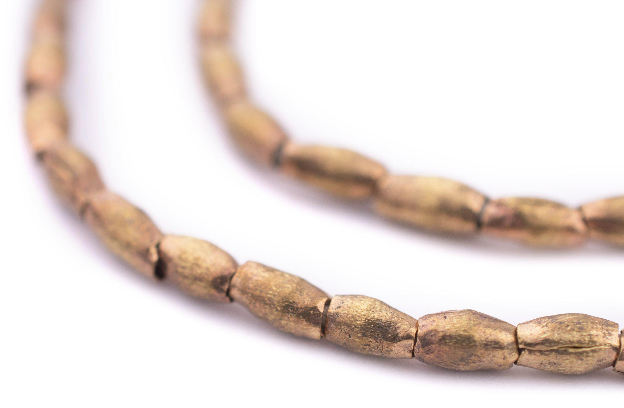 The Bead Chest Folded Brass Tube Ethiopian Beads 7x5mm African Large ...