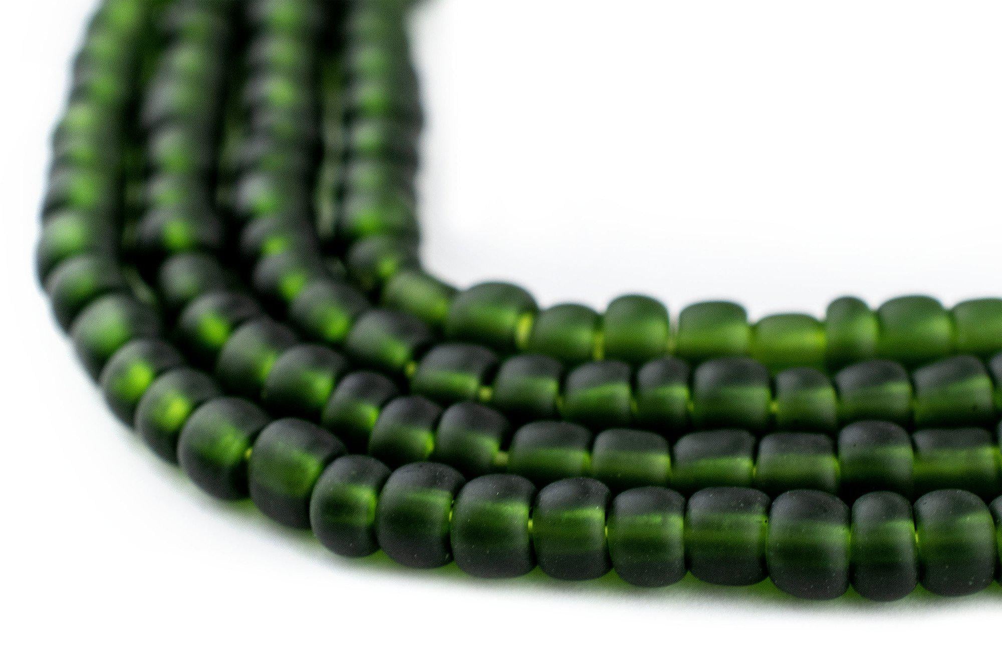 The Bead Chest Forest Green Matte Glass Seed Beads (4mm) - 24 inch ...