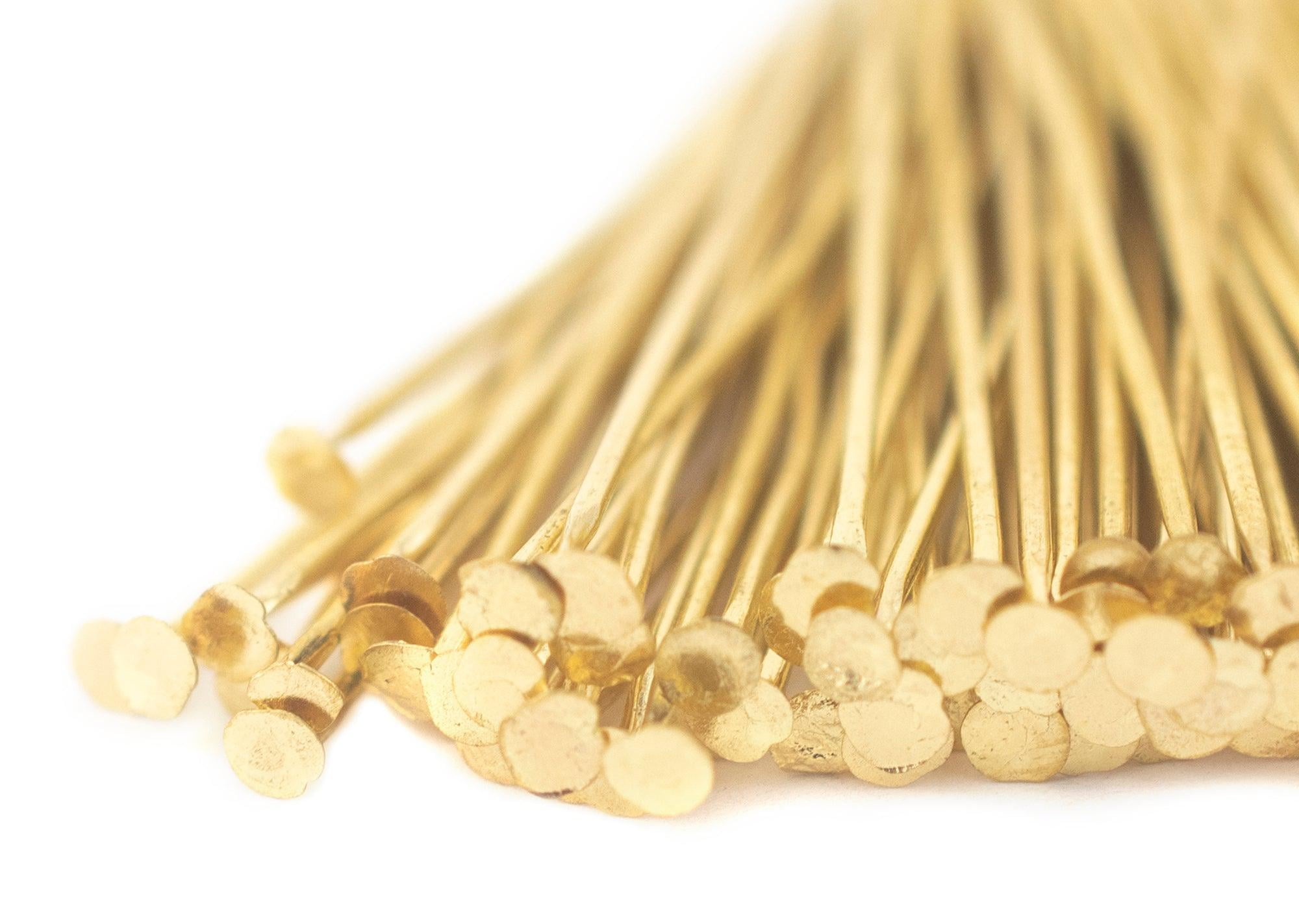 The Bead Chest Gold 21 Gauge 1.5 Inch Head Pins (Approx 100 pieces ...