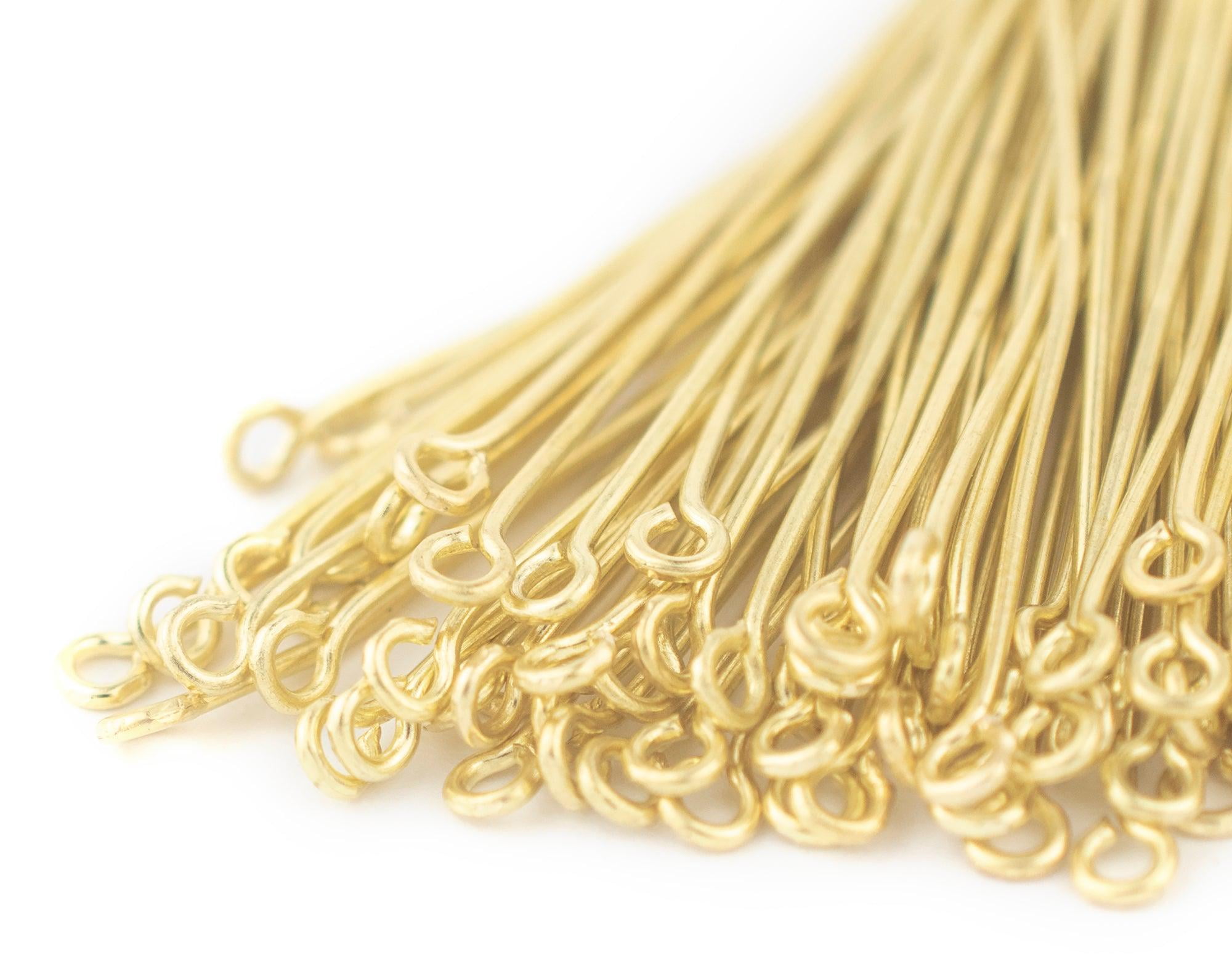 The Bead Chest Gold 21 Gauge 2 Inch Eye Pins (Approx 100 pieces ...