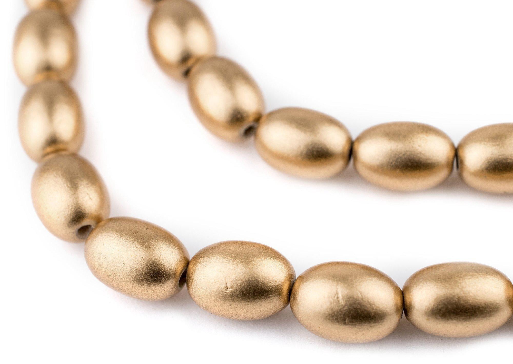 The Bead Chest Gold Oval Natural Wood Beads (15x10mm): Organic Eco ...