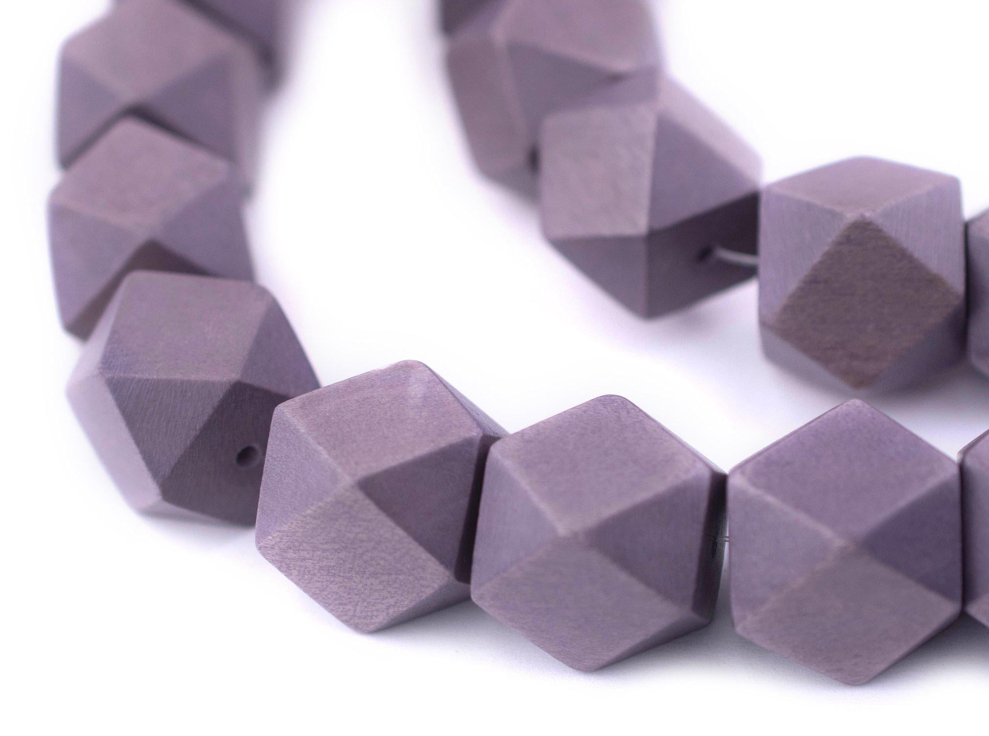 The Bead Chest Grey Cornerless Cube Wood Beads: 20mm Diamond Cut ...