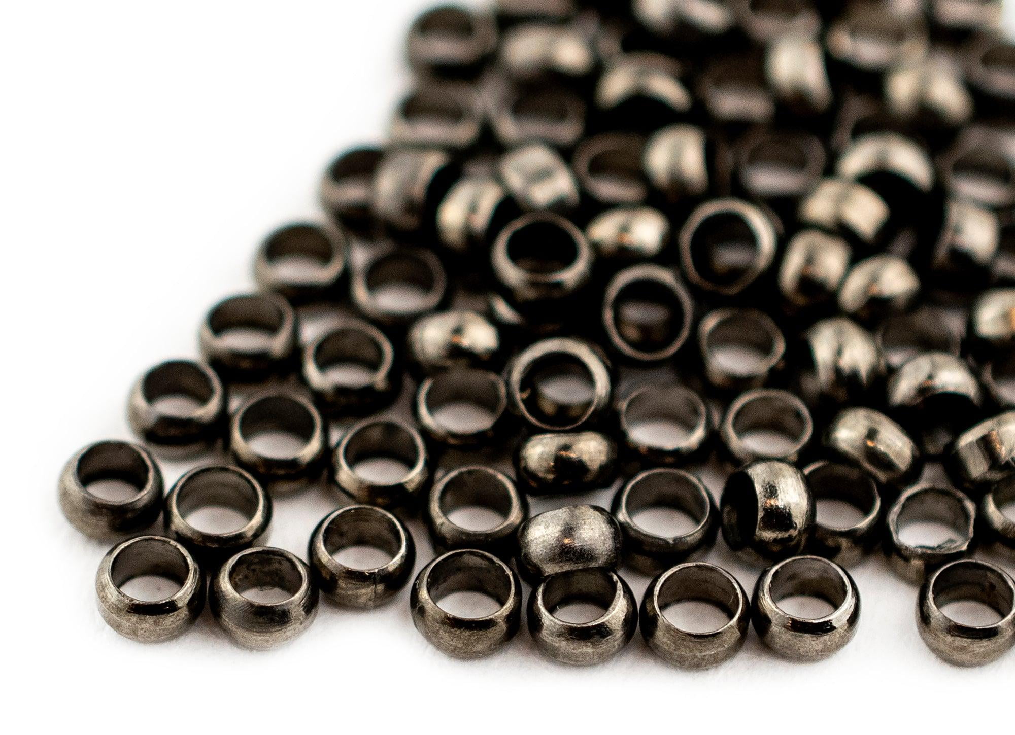 The Bead Chest Gunmetal Round Crimp Beads (3mm, Set of 100) - Walmart.com