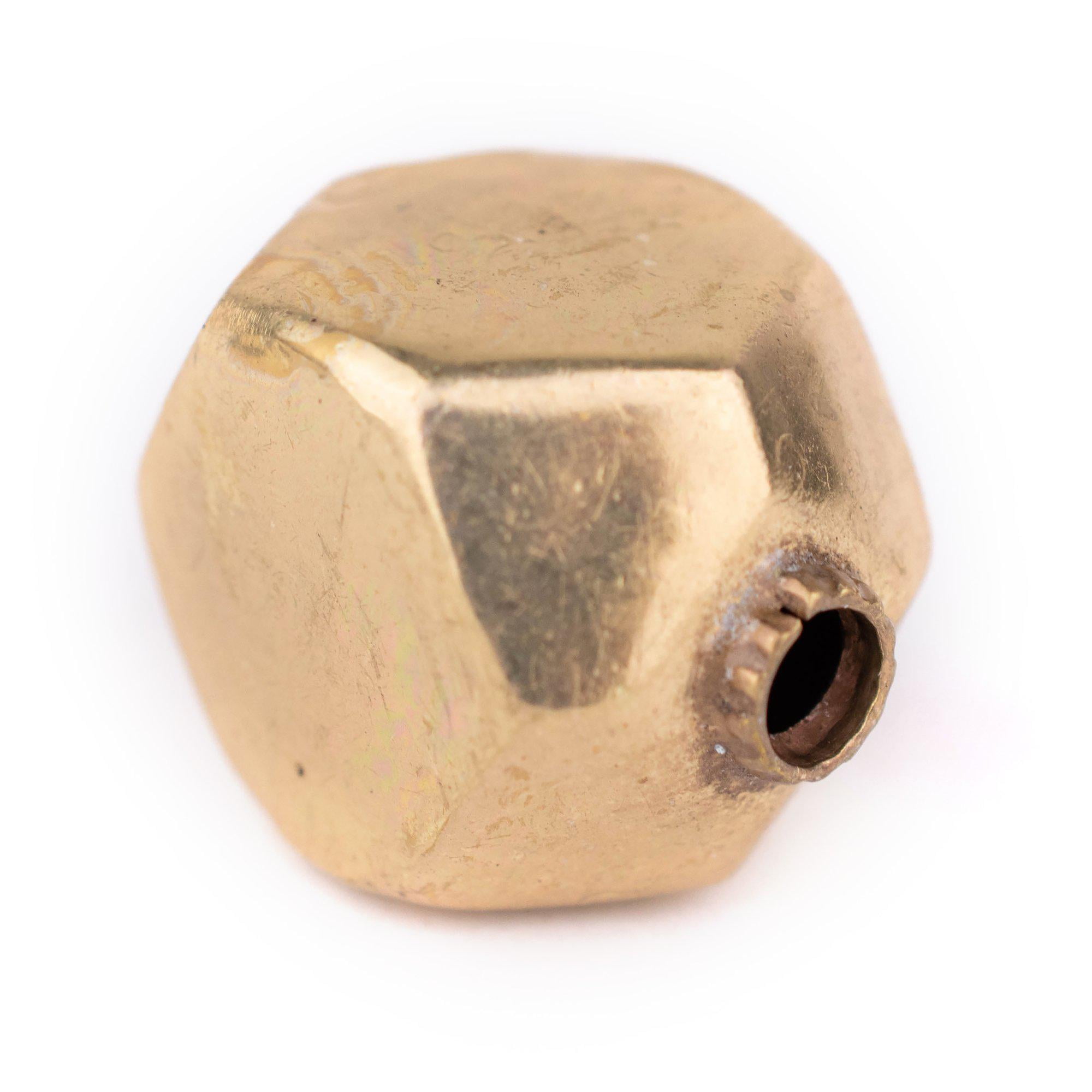 The Bead Chest Hollow Cornerless Cube Bead: Large Brass 25mm ...