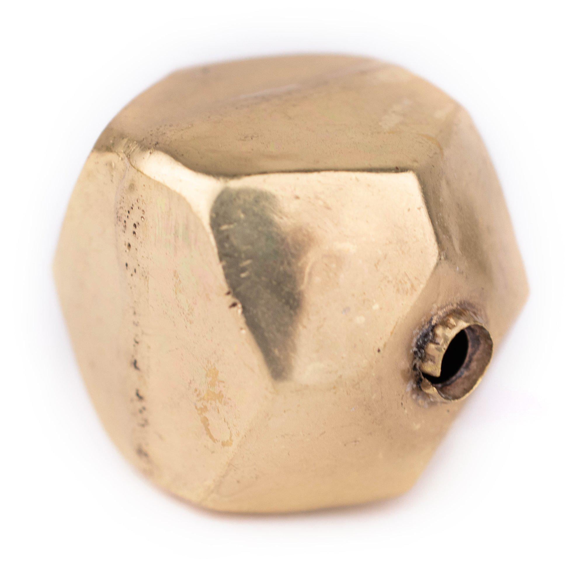 The Bead Chest Hollow Cornerless Cube Bead: Large Brass 30mm ...