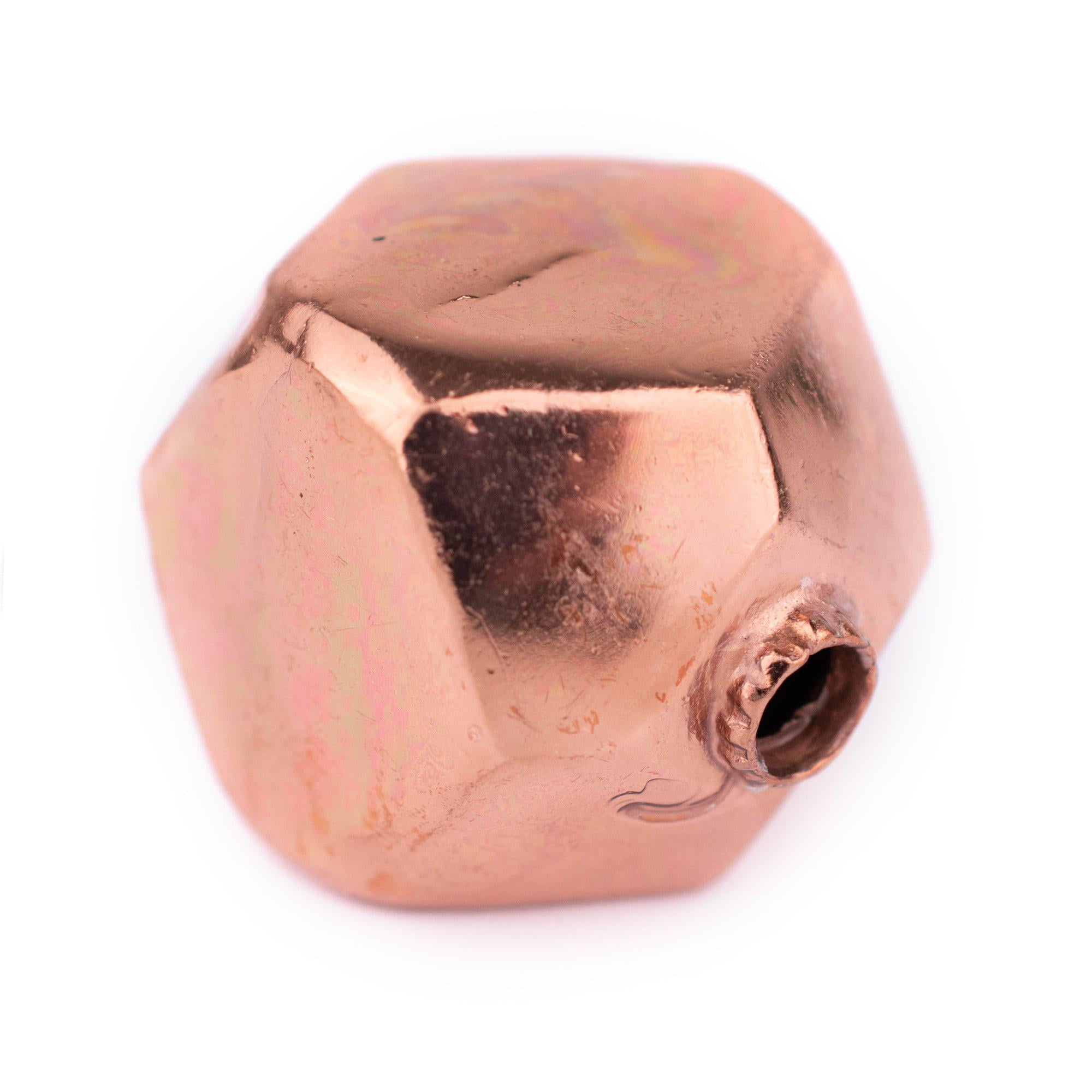 The Bead Chest Hollow Cornerless Cube Bead: Large Copper 30mm ...