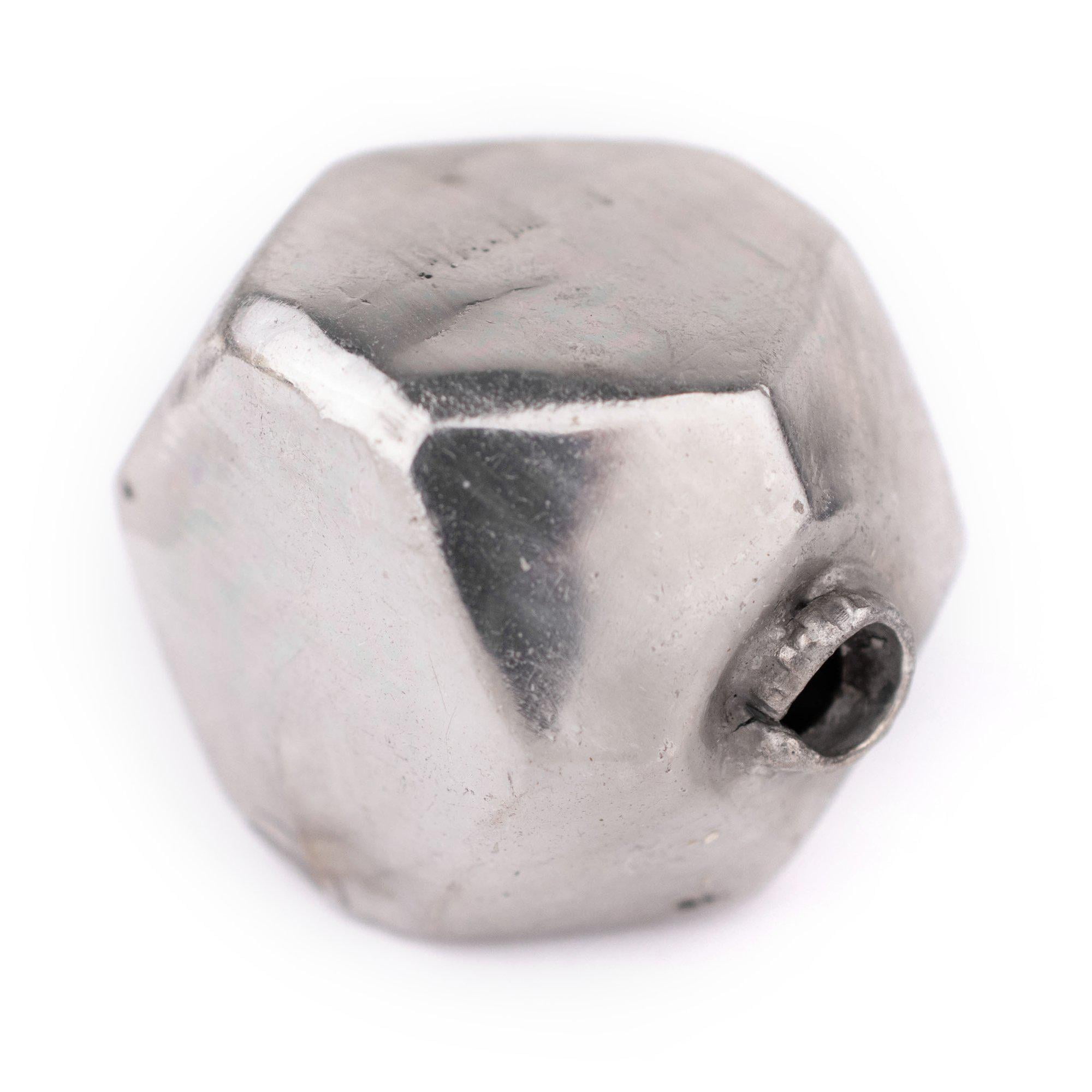 The Bead Chest Hollow Cornerless Cube Bead: Large Silver 30mm ...
