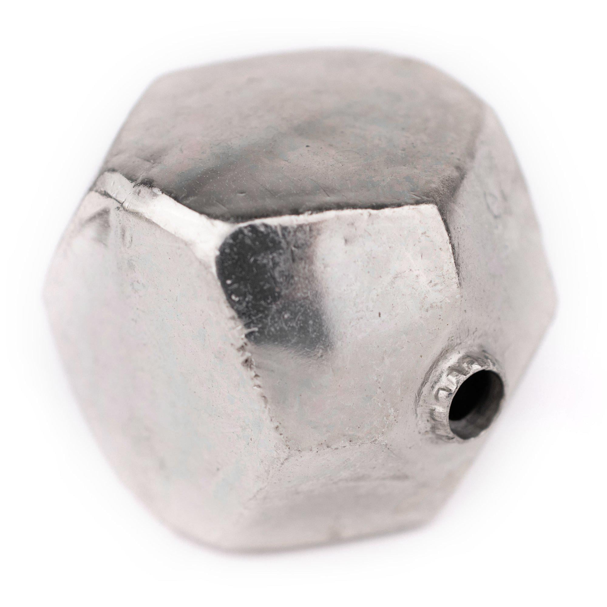 The Bead Chest Hollow Cornerless Cube Bead: Large Silver 35mm ...