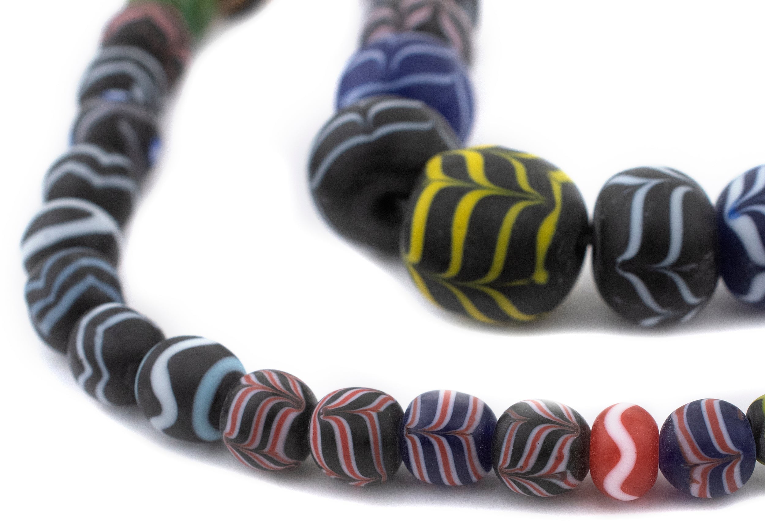 The Bead Chest Java Fancy Trade Beads 13mm Indonesia Multicolor Round ...
