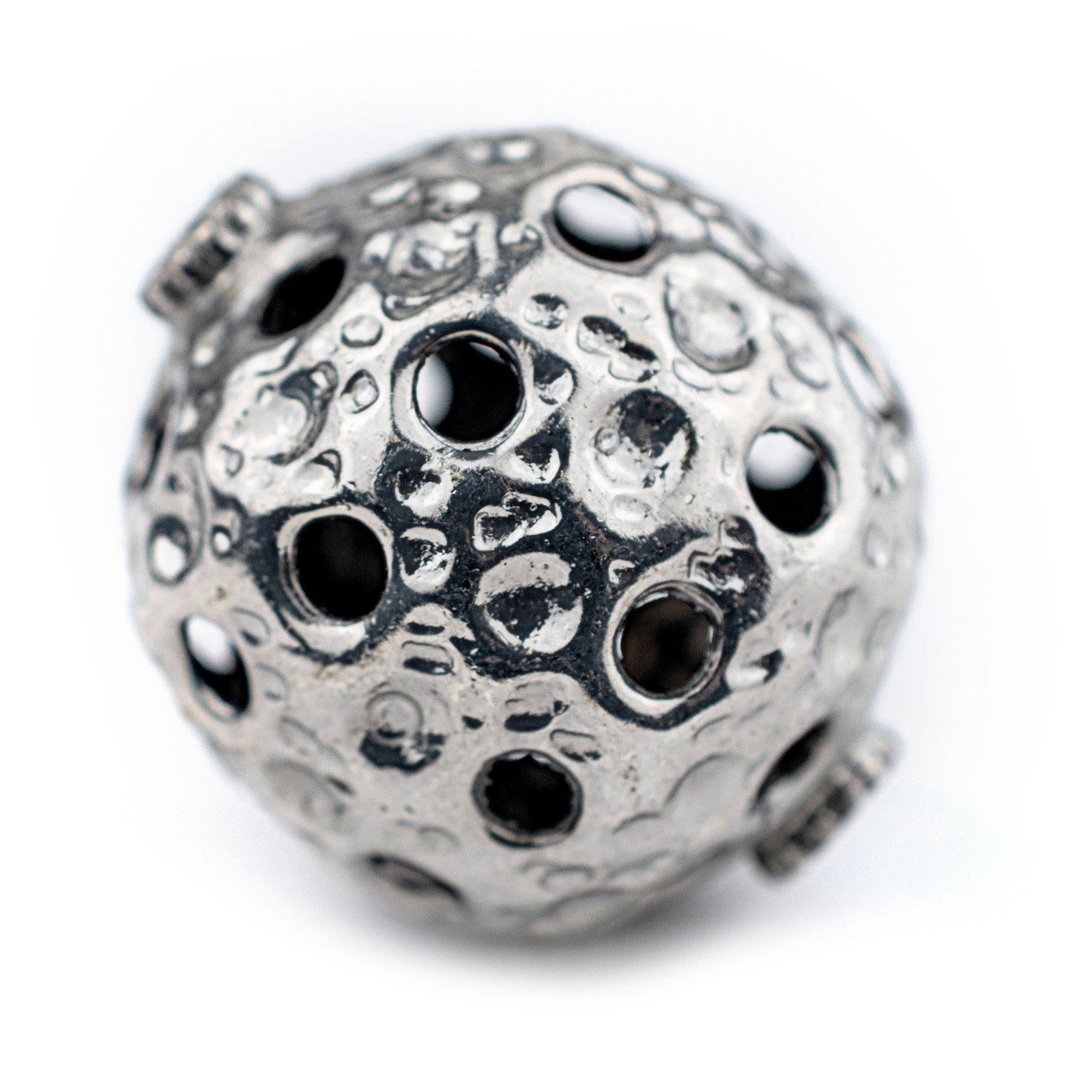 The Bead Chest Jumbo Hollow Hammered Silver Bead (34mm) - Walmart.com