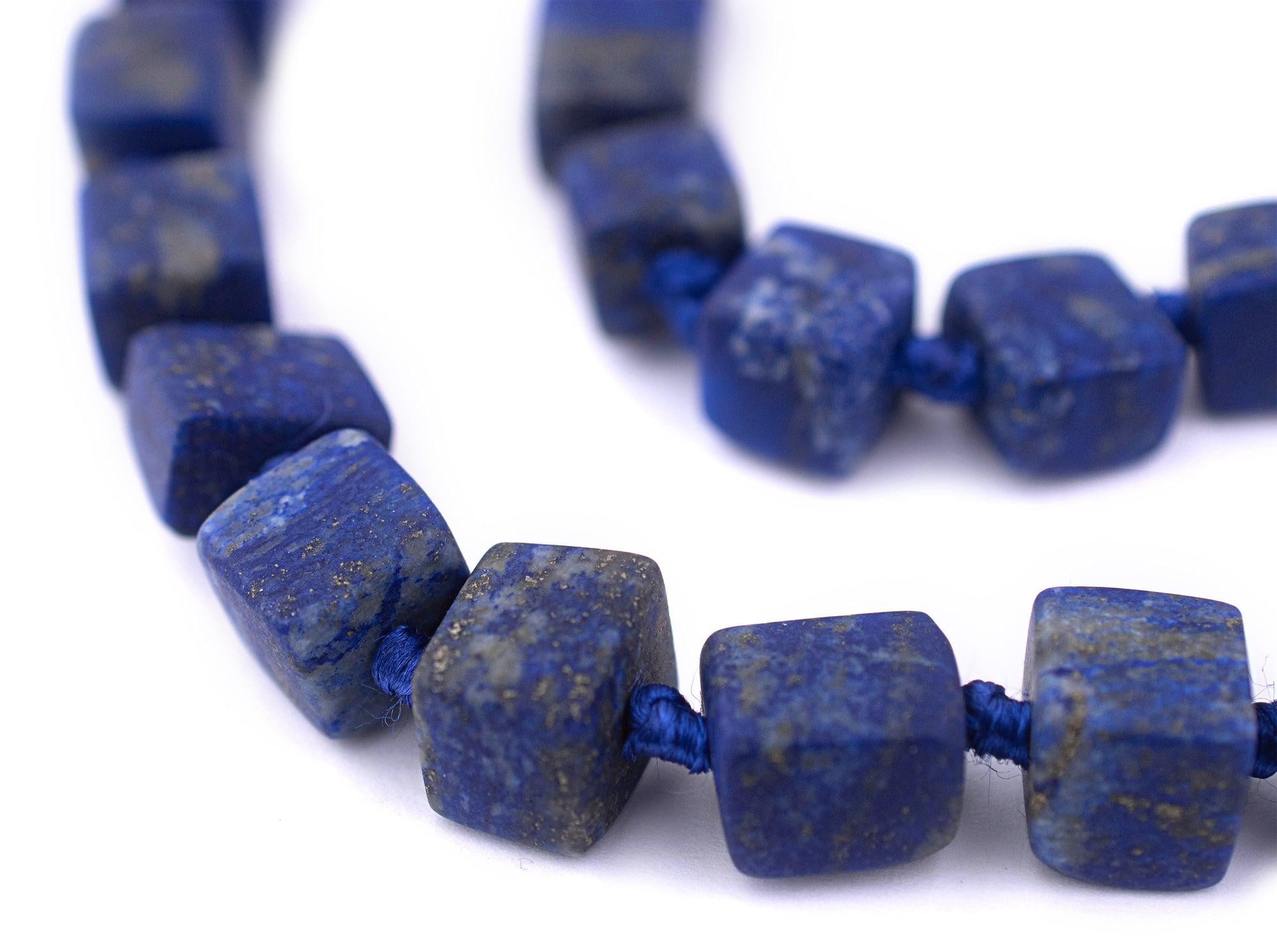 TheBeadChest Lapis Lazuli Cube Beads 8-15mm Afghanistan Blue Gemstone ...