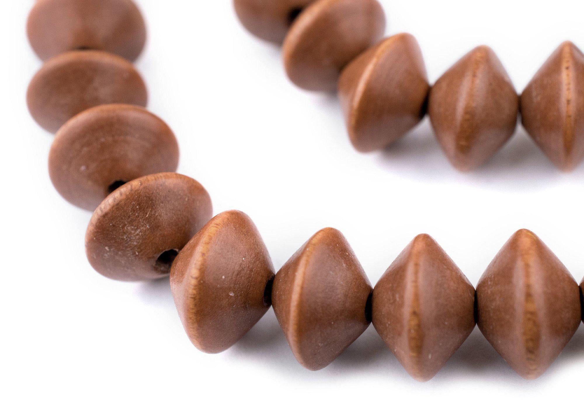TheBeadChest Light Brown Bicone Natural Wood Beads (10x15mm): Organic ...