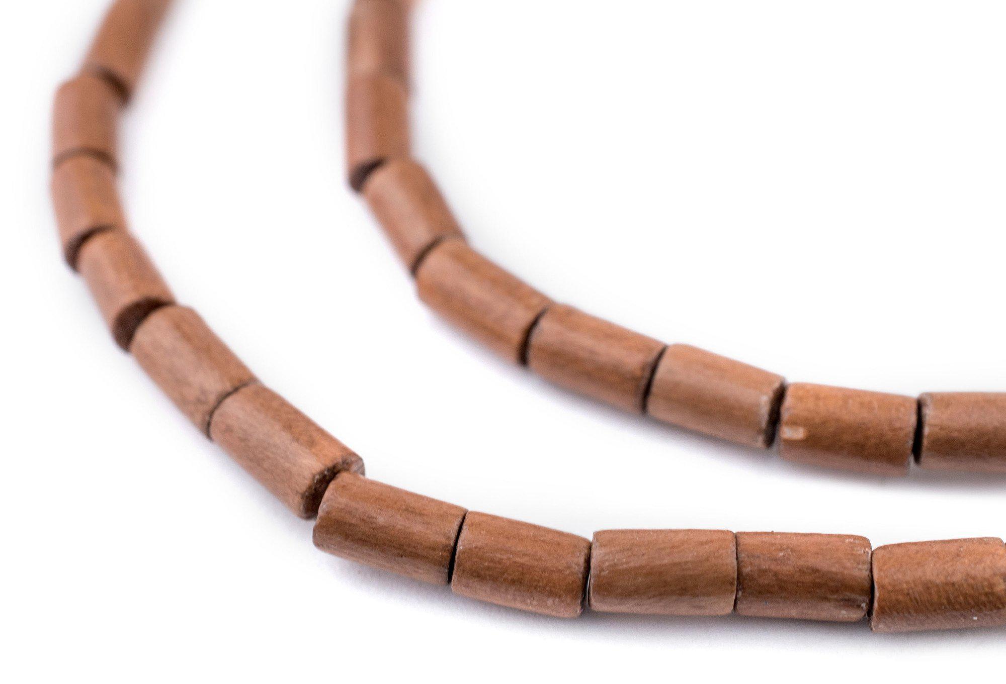The Bead Chest Light Brown Tube Natural Wood Beads (7x5mm): Organic Eco ...